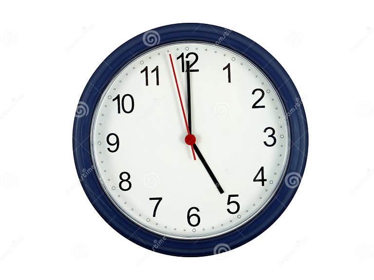 Clock showing 5 o clock stock photo. Image of rush, school - 305388
