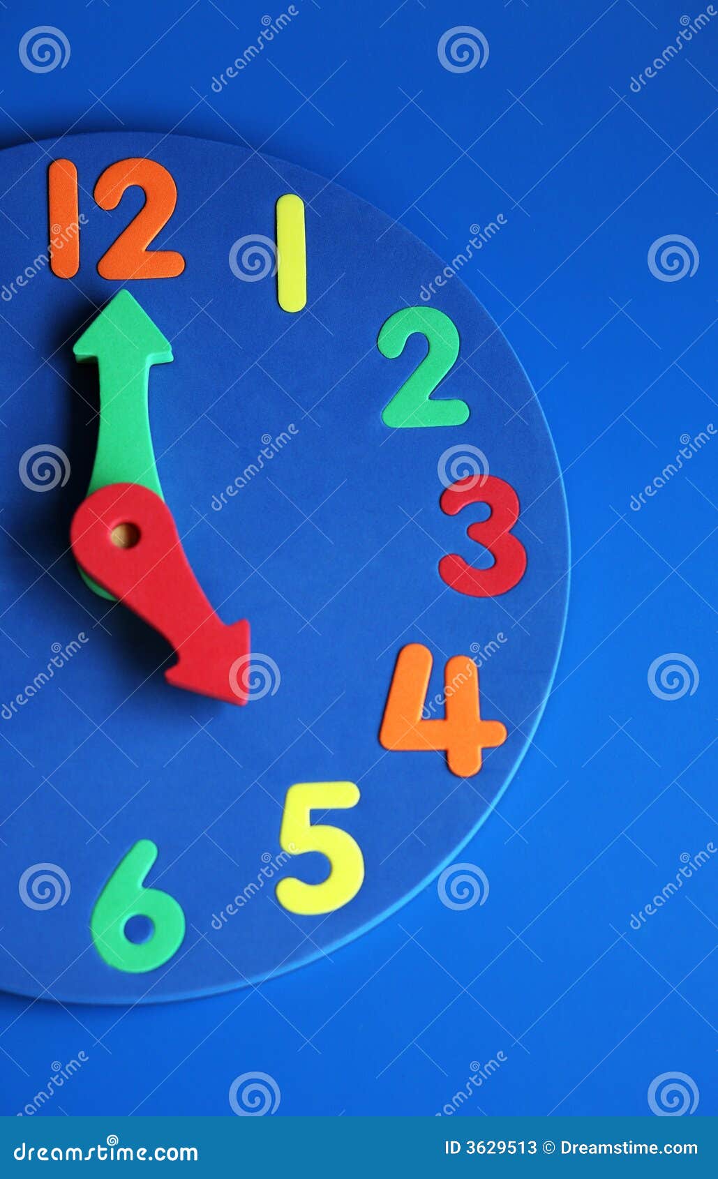 Clock showing 5 pm stock image. Image of time, work, colorful - 3629513