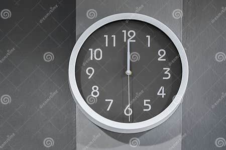 Clock showing at noon stock photo. Image of antique - 125386812