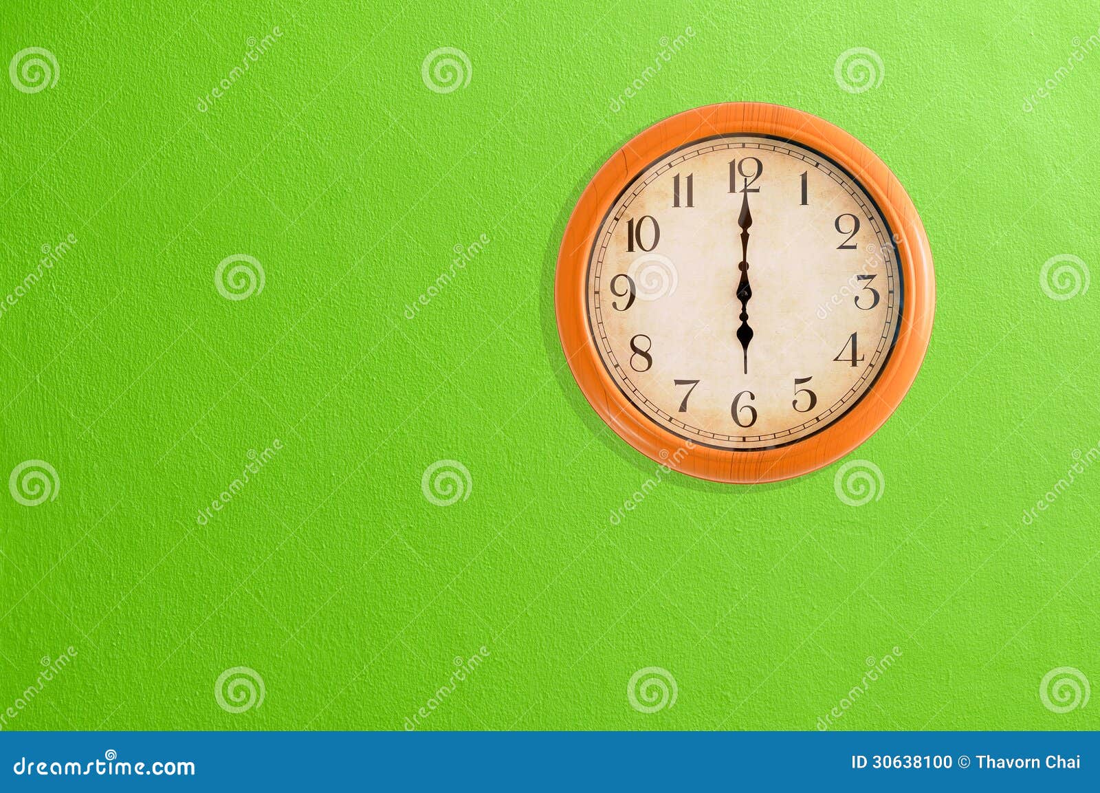 Clock showing 6 o clock stock photo. Image of late, isolated - 30638100