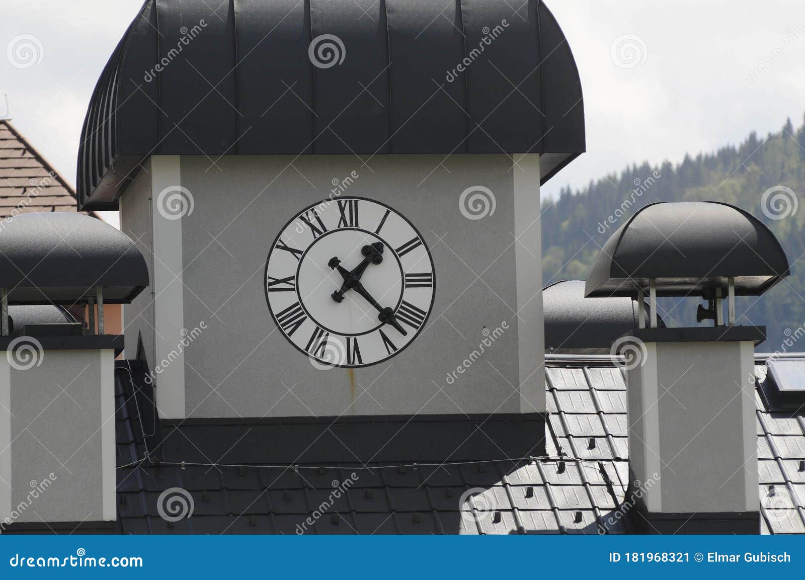 Clock Showing the Time of Day Stock Image - Image of roof, future ...