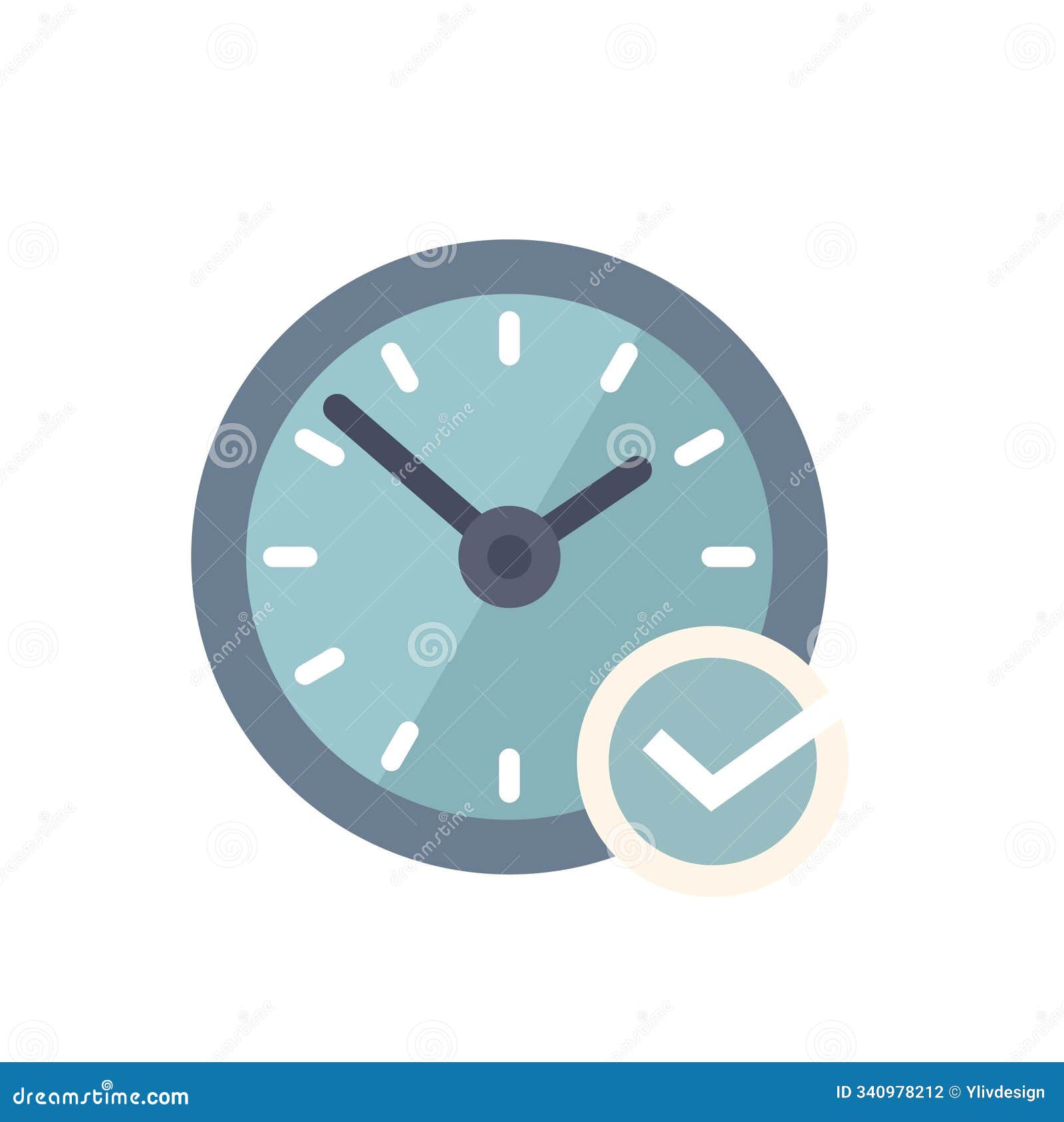 Clock Showing Time Passing with Check Mark Symbol Stock Illustration ...