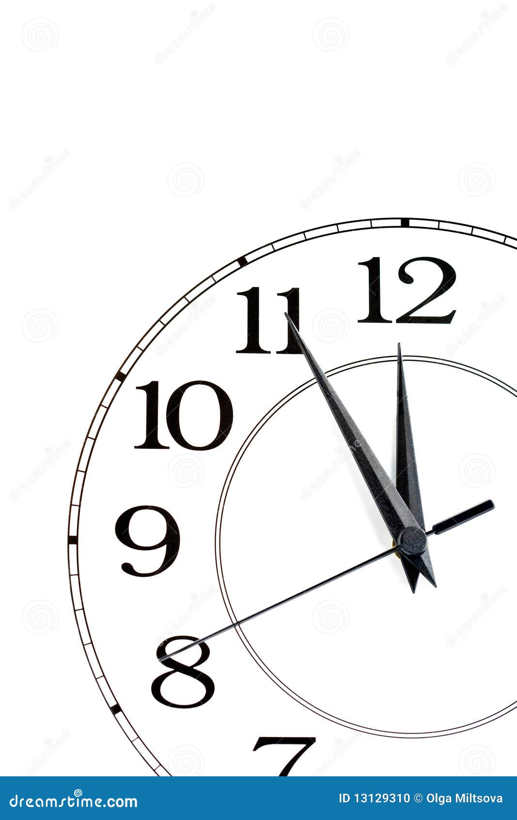 Clock Showing Time about Twelve Isolated Stock Photo - Image of face ...