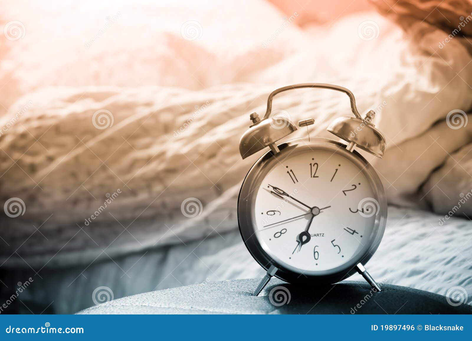 Clock showing wake time stock photo. Image of bedroom - 19897496