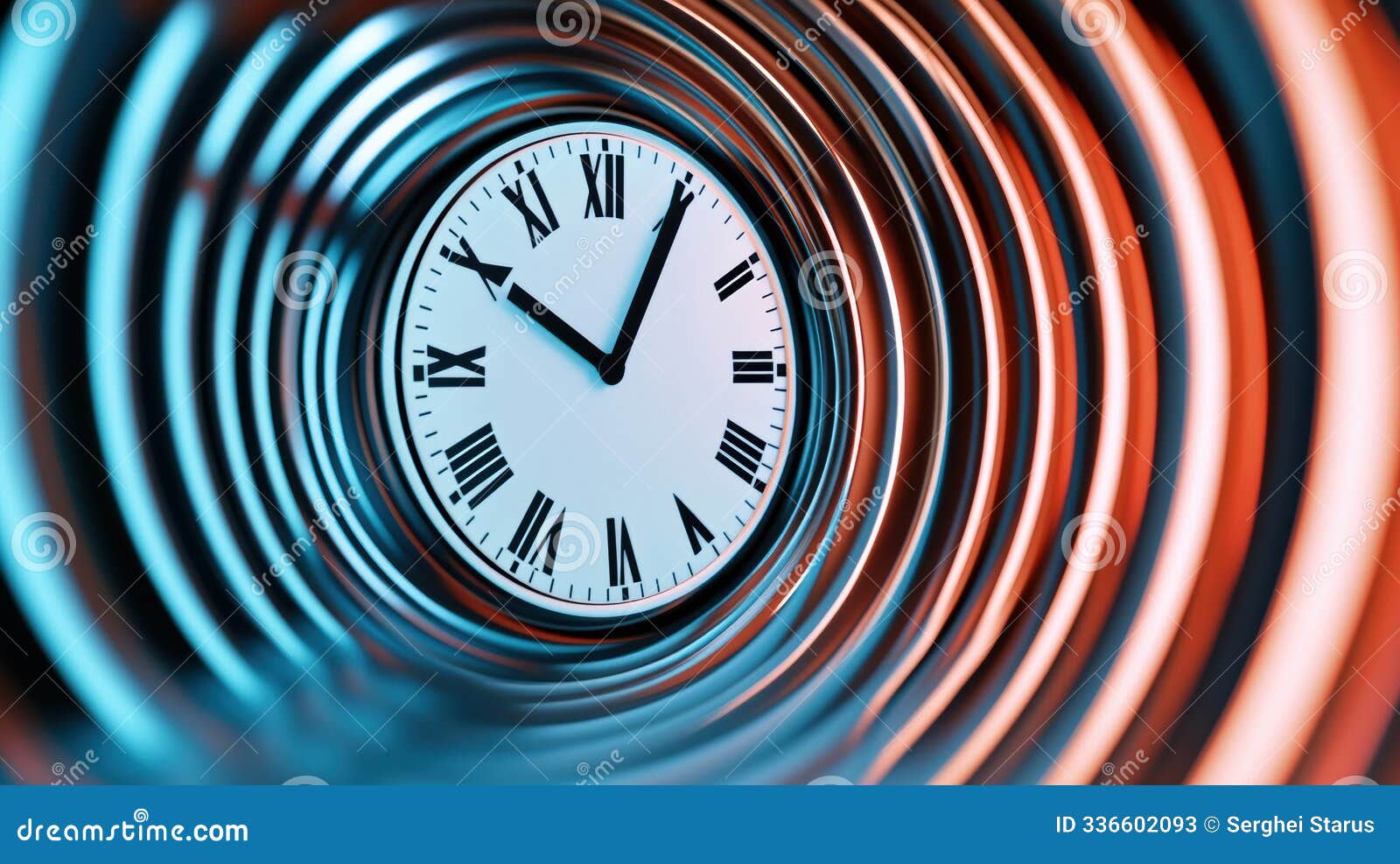 A Clock is Shown in a Circular Motion with Roman Numerals, AI Stock ...