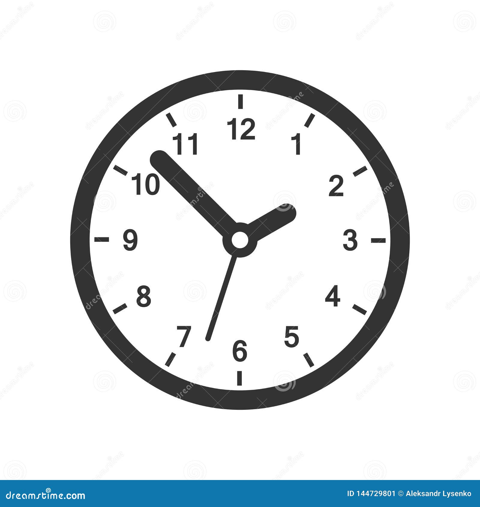 Clock Sign Icon in Flat Style. Time Management Vector Illustration on ...