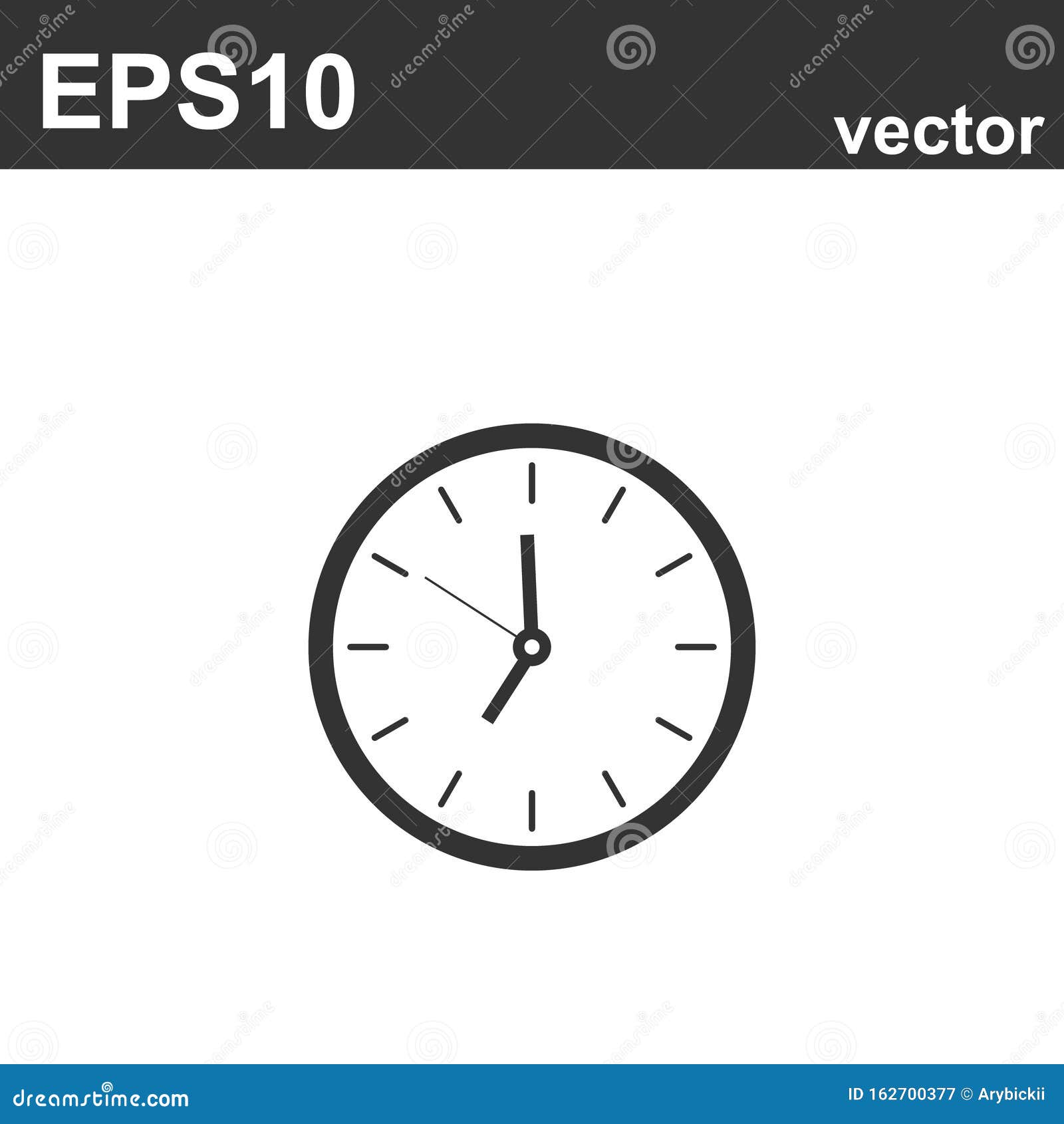 Clock Sign Icon in Flat Style Stock Vector - Illustration of design ...
