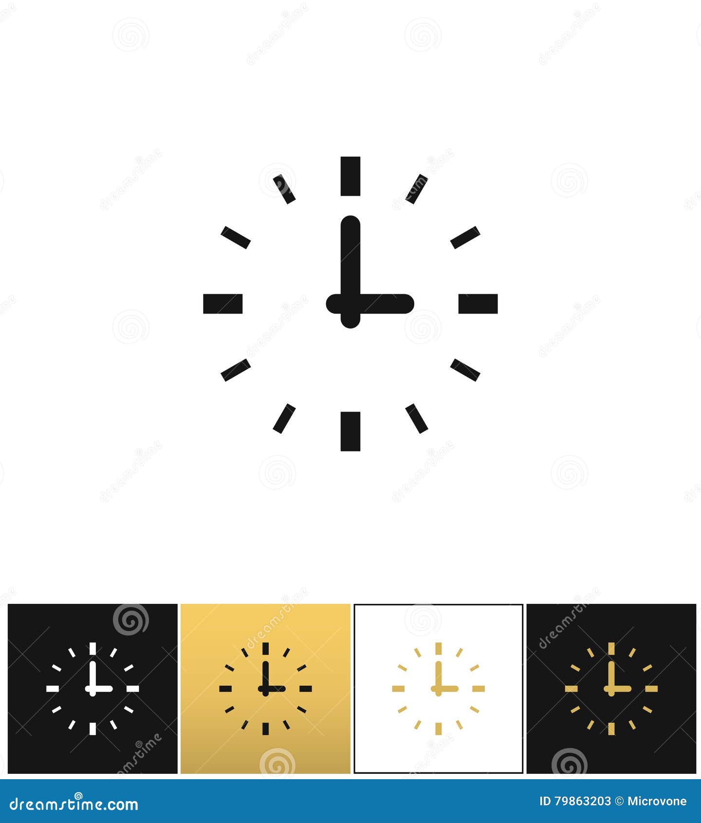 Round Time Scale Icon. Clock Black Symbol Cartoon Vector ...