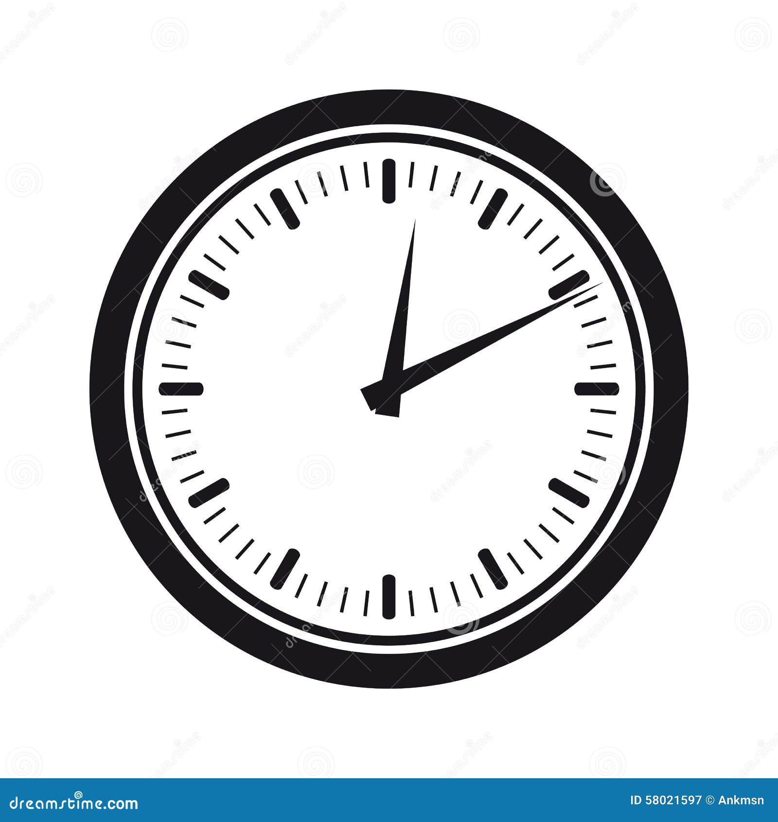 Clock silhouette stock vector. Illustration of design - 58021597