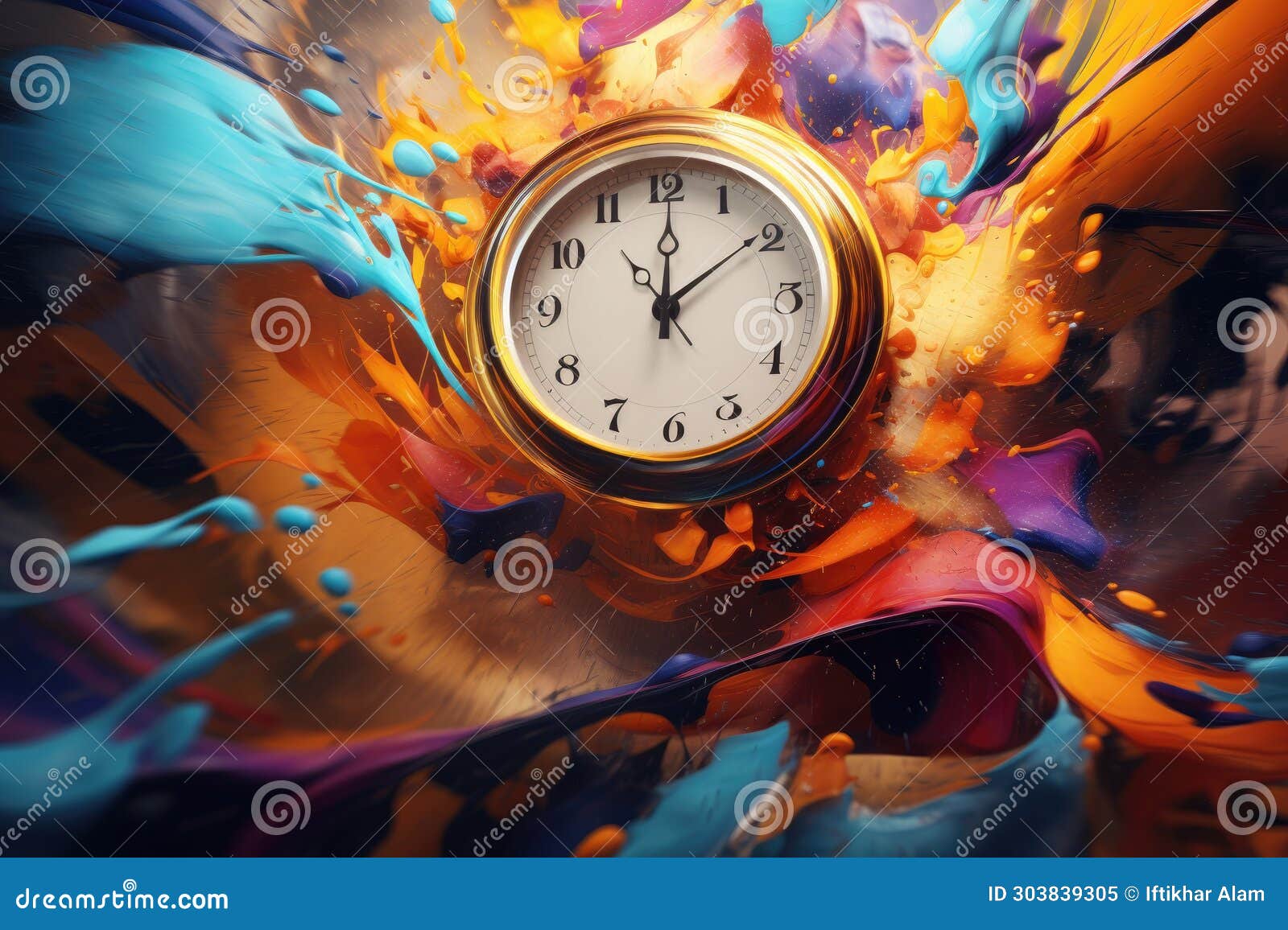 A Clock, a Simple Timekeeping Device, Sits on a Tablen Abstract Clock ...