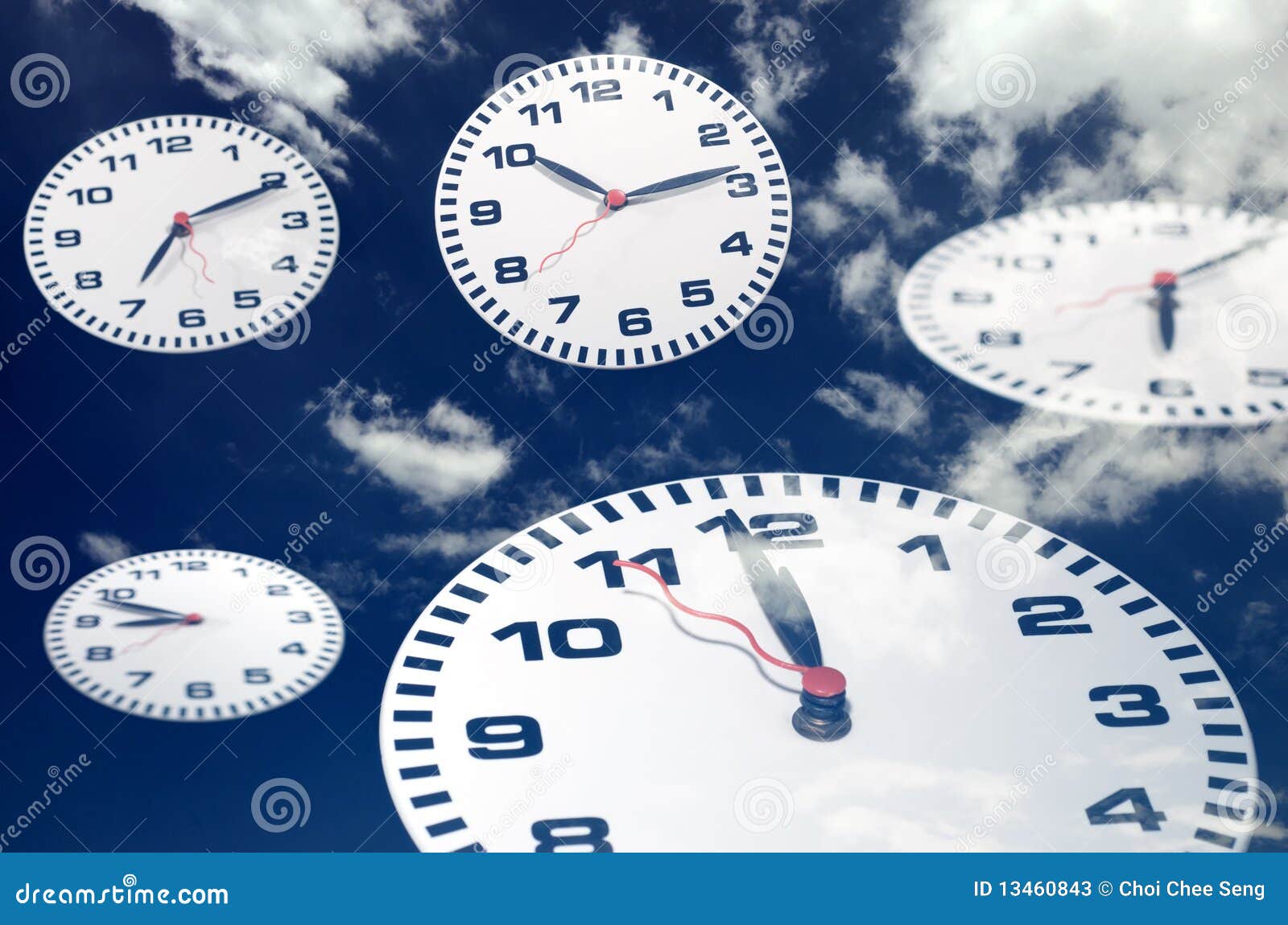 Clock with sky stock image. Image of number, white, concept - 13460843