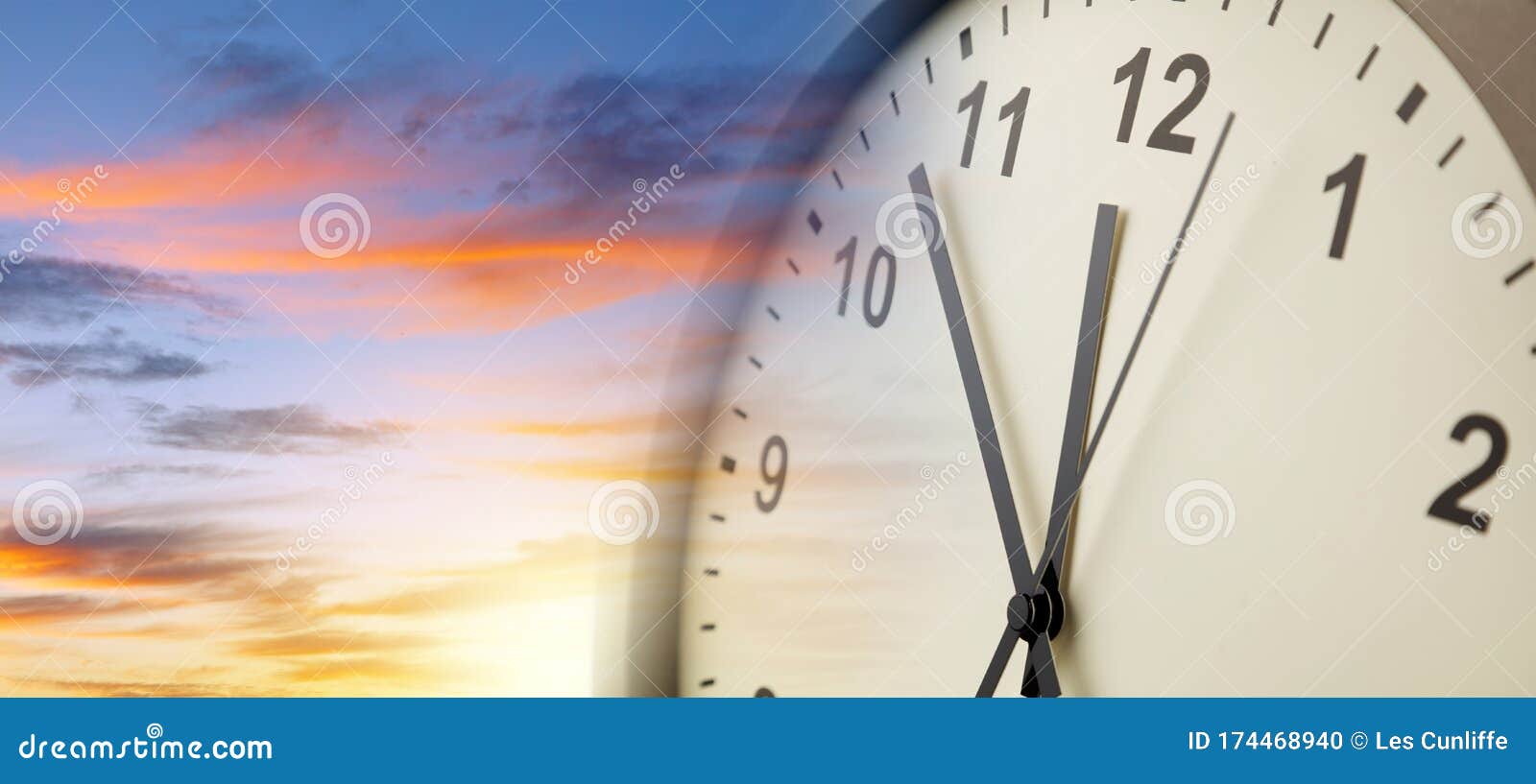 Clock in sky stock photo. Image of countdown, quot, idea - 174468940