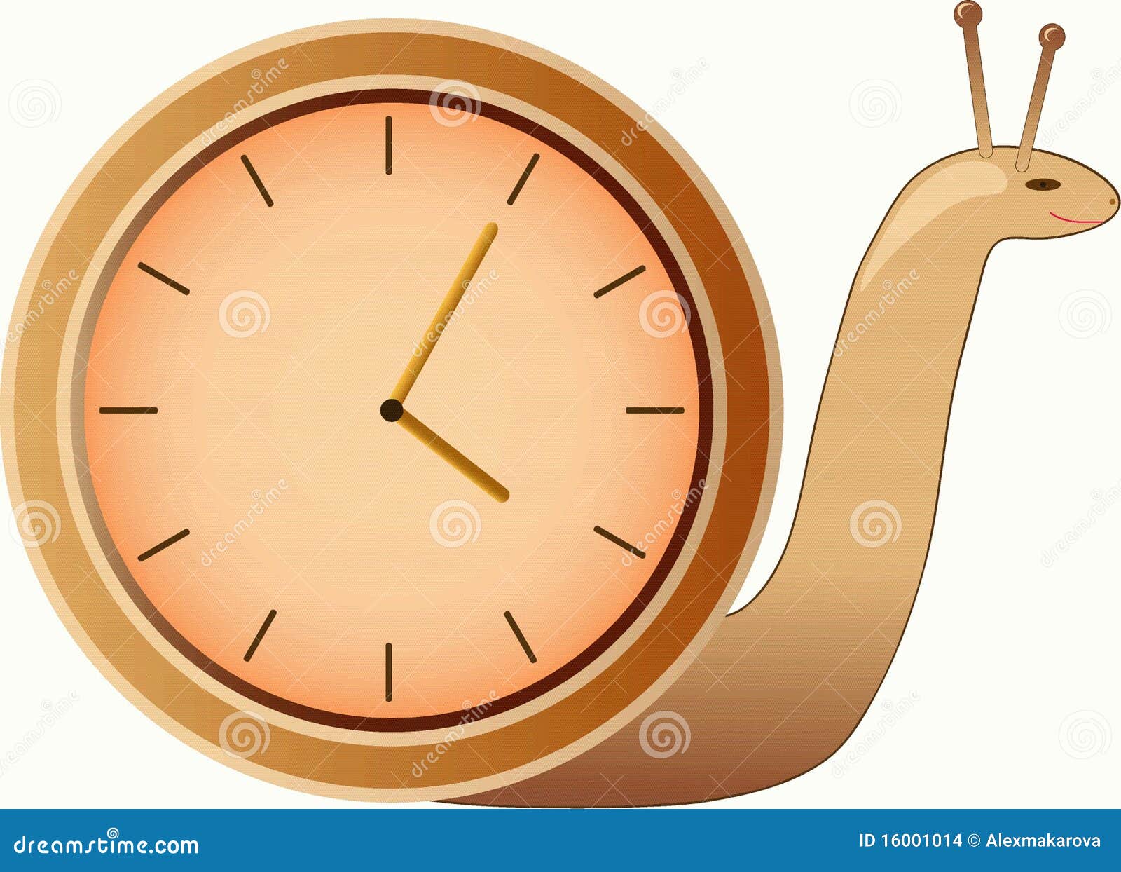 Clock snail stock vector. Illustration of alarm, power - 16001014