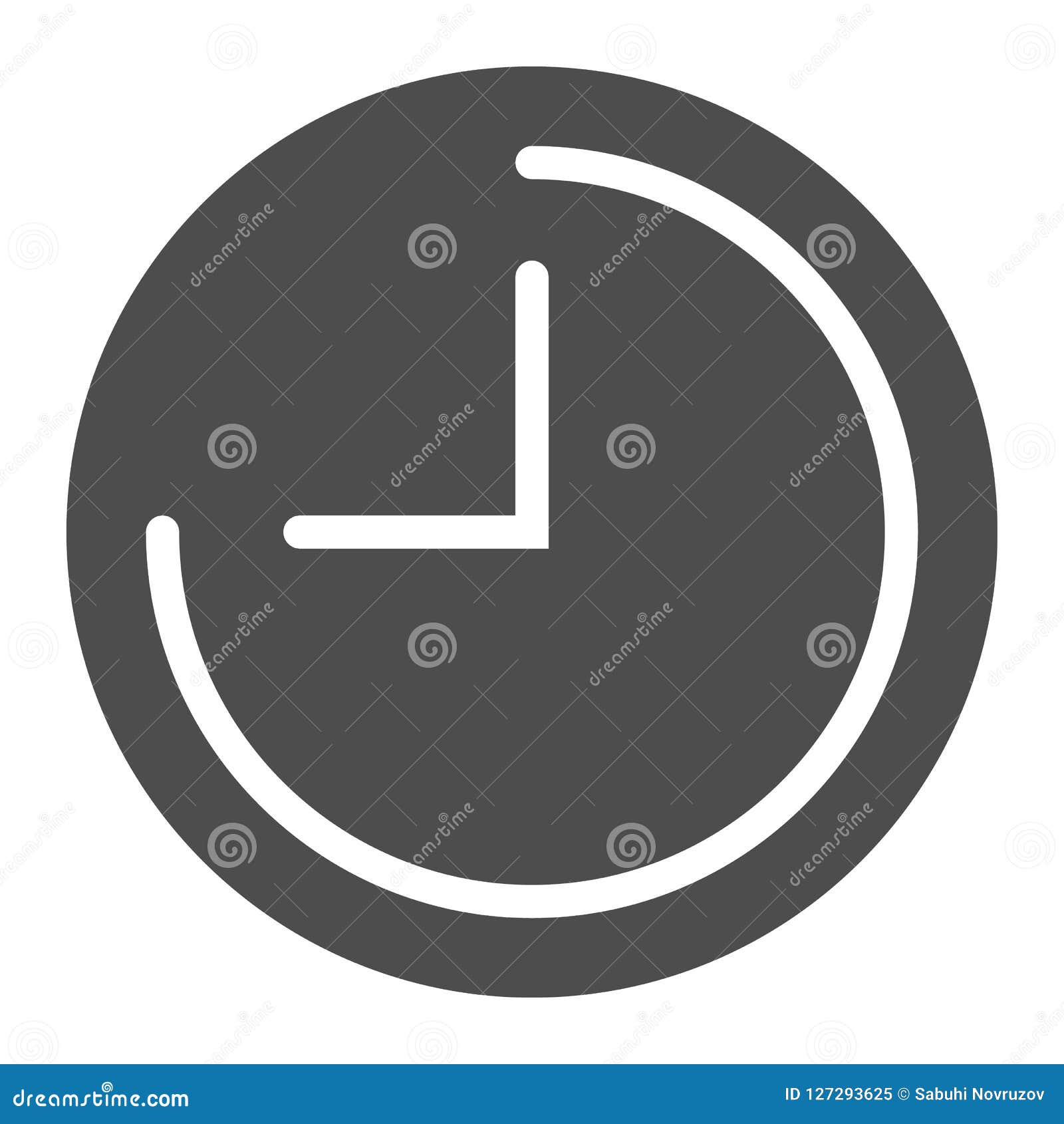 Clock Solid Icon. Time Vector Illustration Isolated on White. Dial ...