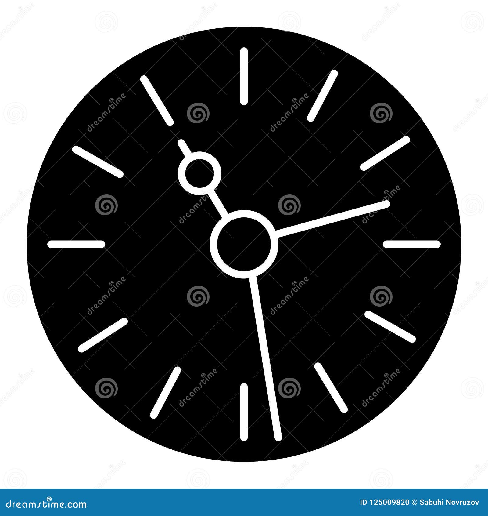 Clock Solid Icon. Time Vector Illustration Isolated on White. Watch ...