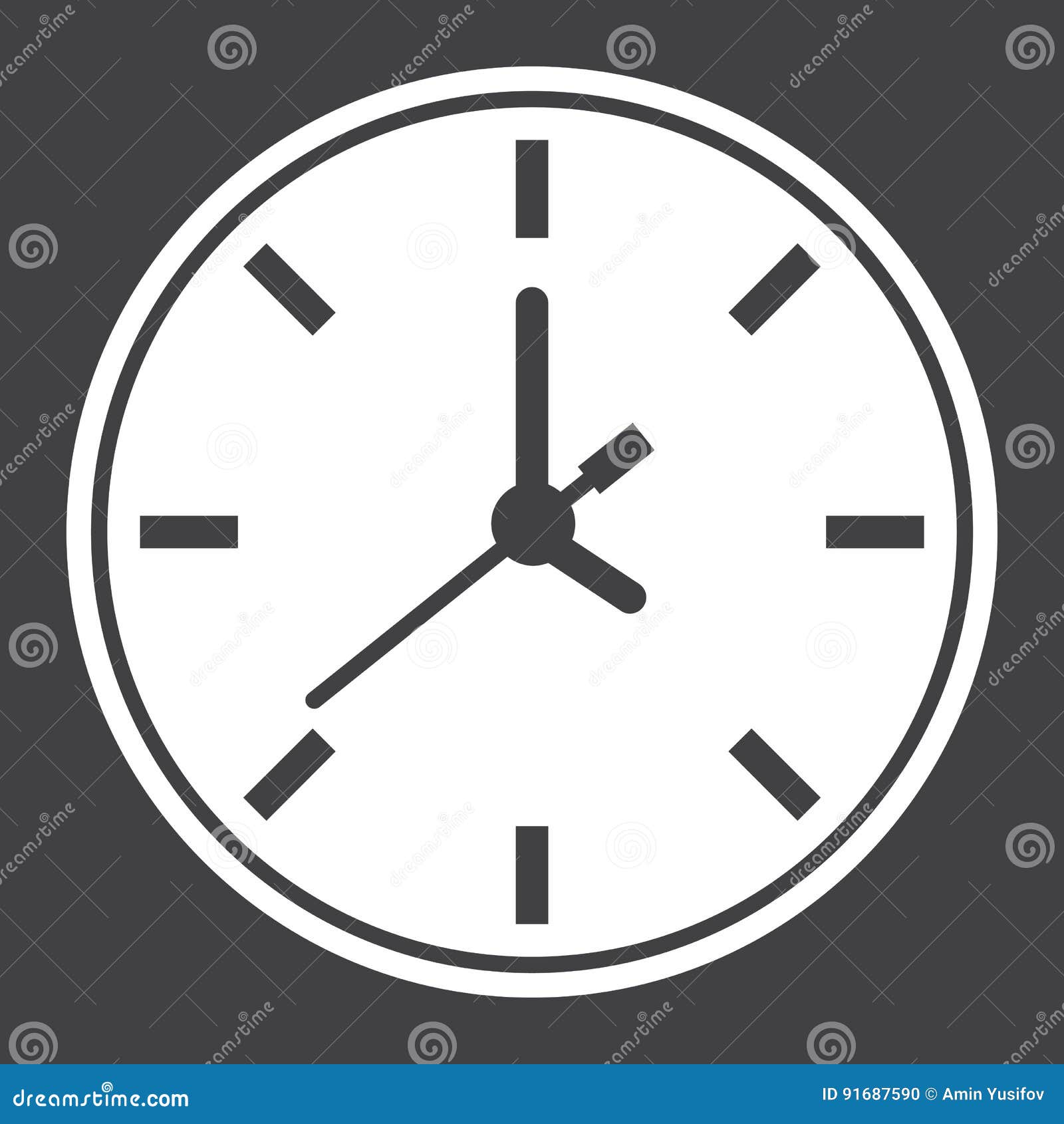 Clock Solid Icon, Time and Website Button Stock Vector - Illustration ...