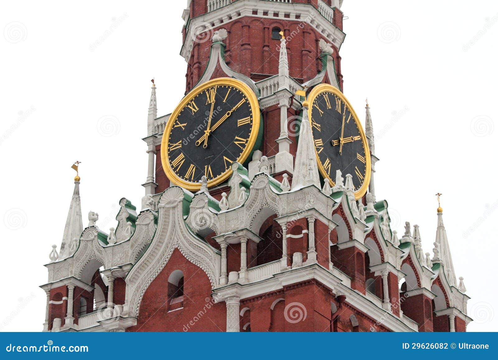Clock of Spassky Tower, Moscow Kremlin Stock Photo - Image of spassky ...