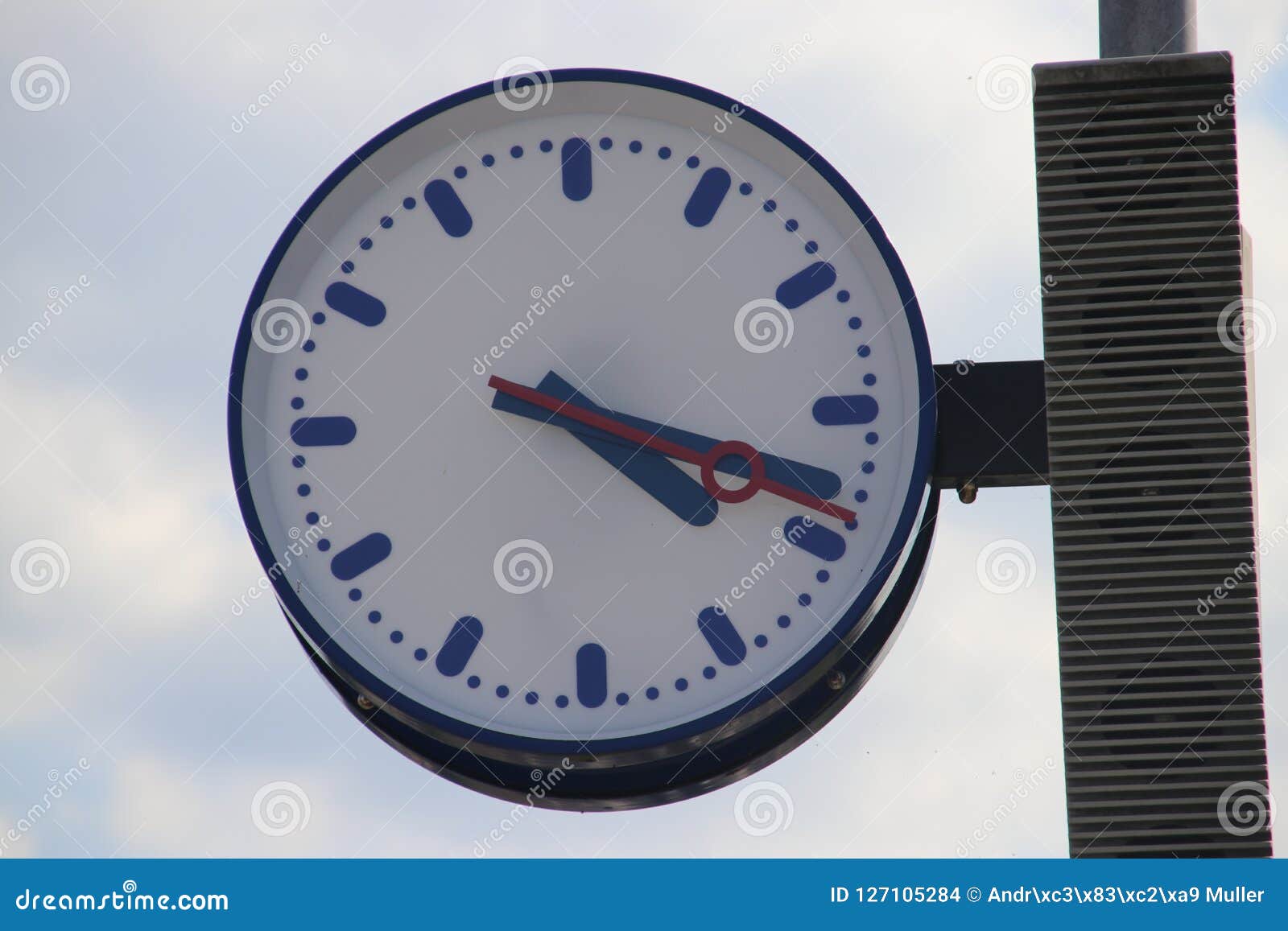 Clock and Speaker on a Railway Station Platform in Boskoop, the ...