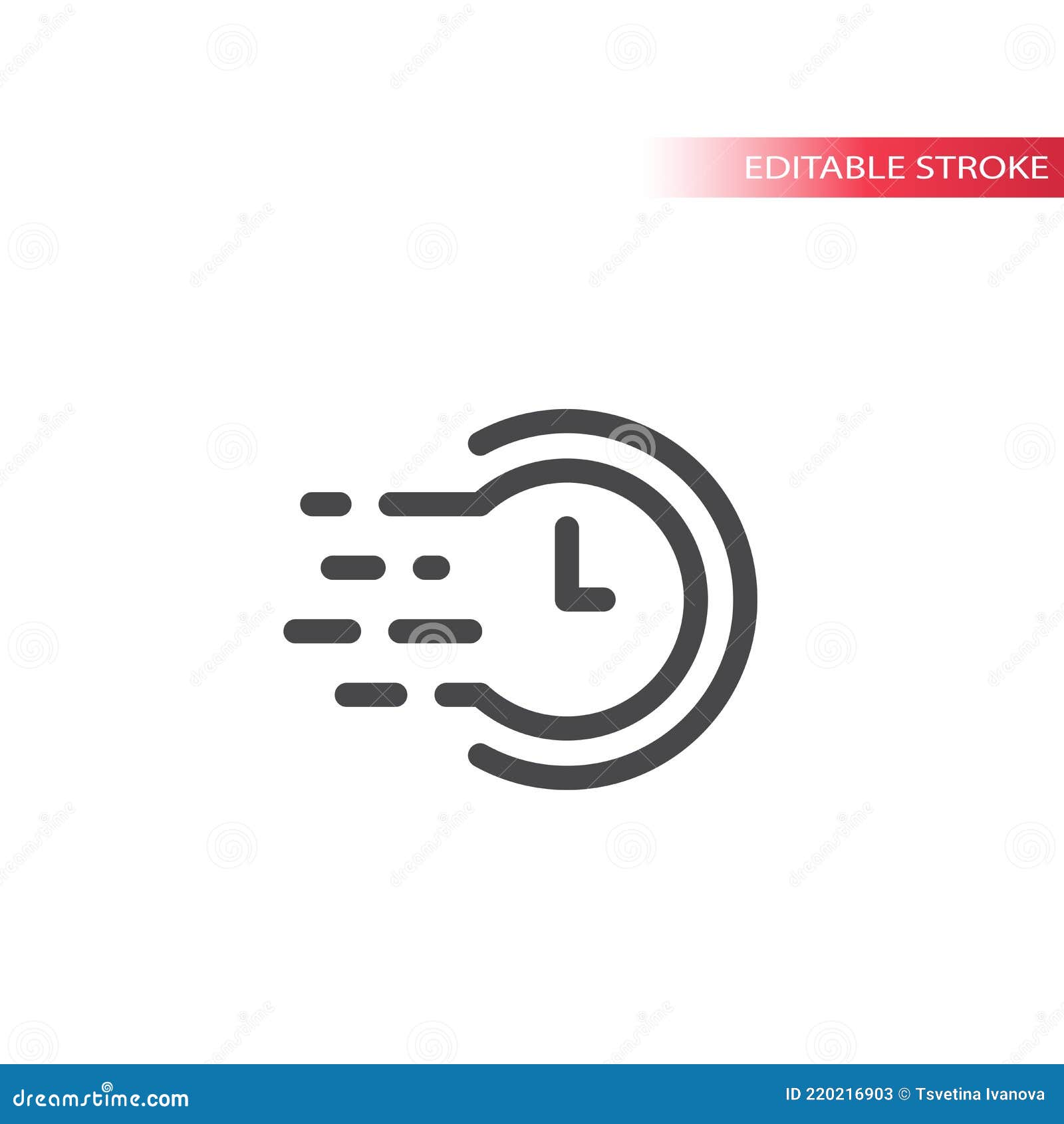 Clock with Speed Marks Line Vector Icon Stock Vector - Illustration of ...