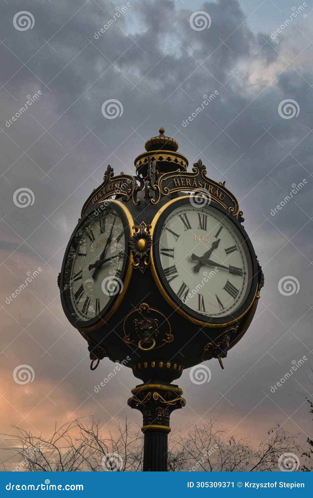 Clock in the Square. Romania Stock Image - Image of cloc, beautiful ...