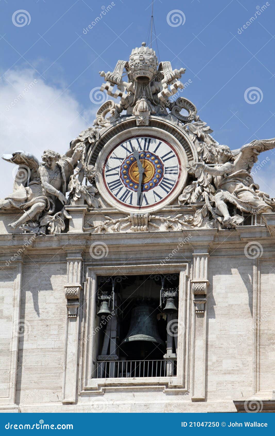 The Clock of St Peters Basilica, the Vatican Stock Photo - Image of ...