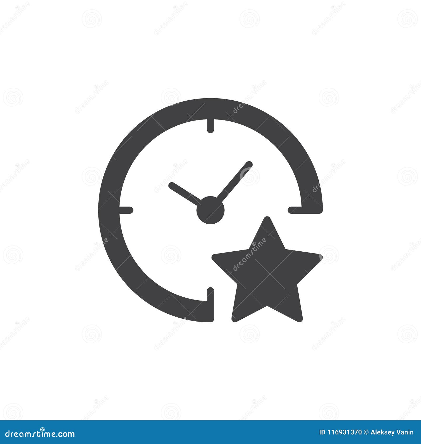 Clock and star vector icon stock vector. Illustration of perfect ...