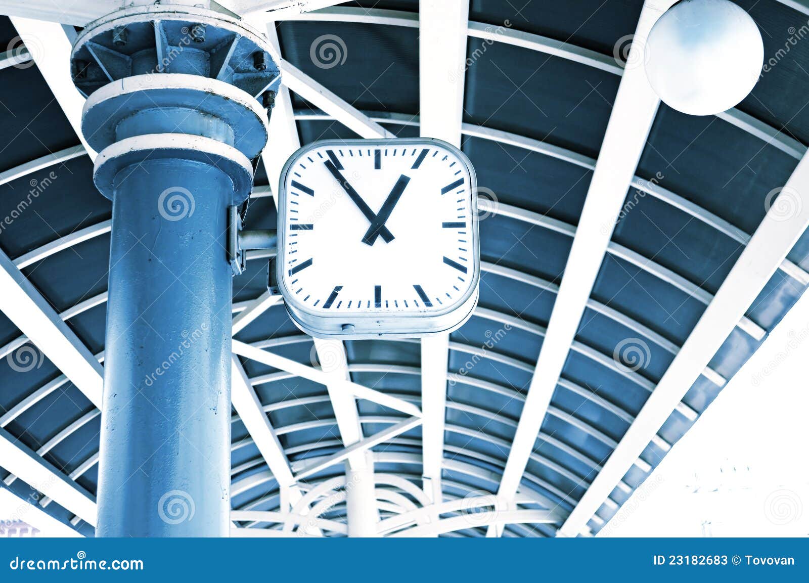 Clock on a station stock image. Image of clock, column - 23182683
