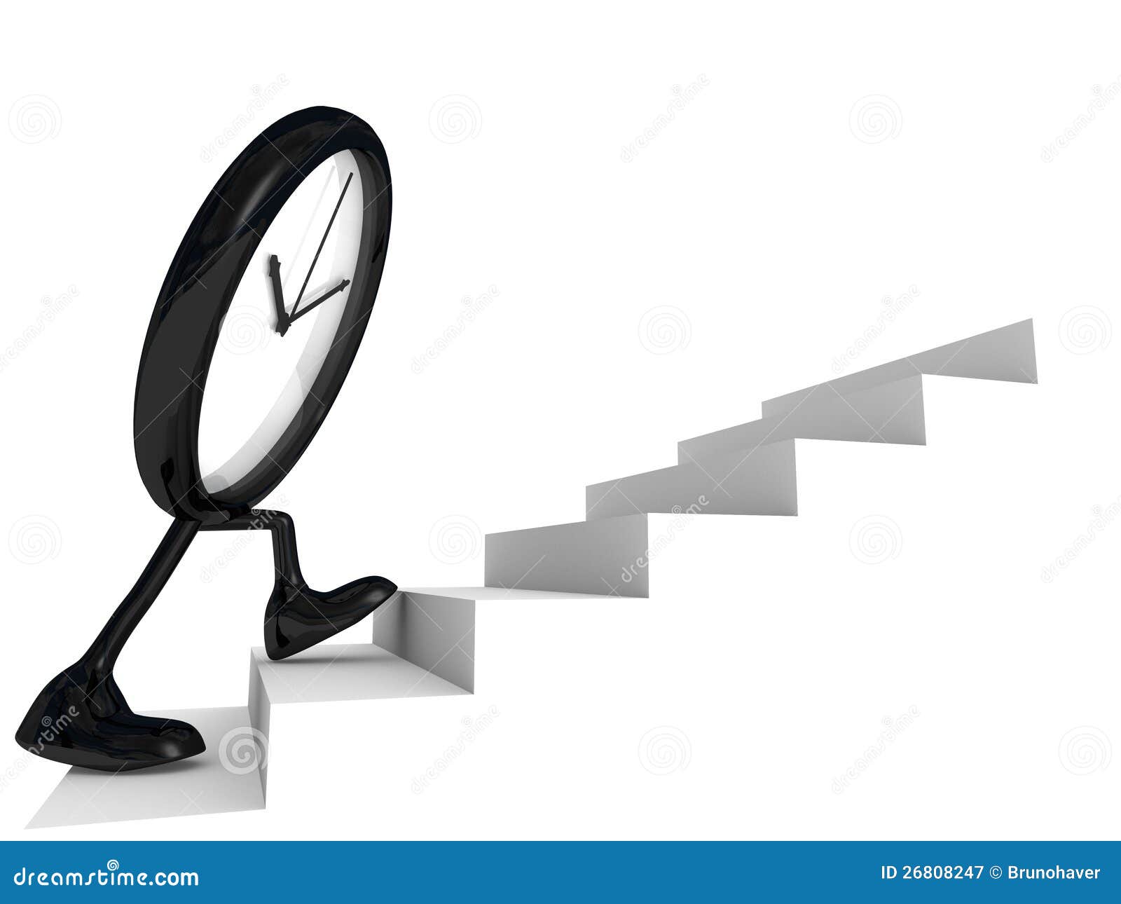 Clock on the Steps of the Side Stock Illustration - Illustration of ...