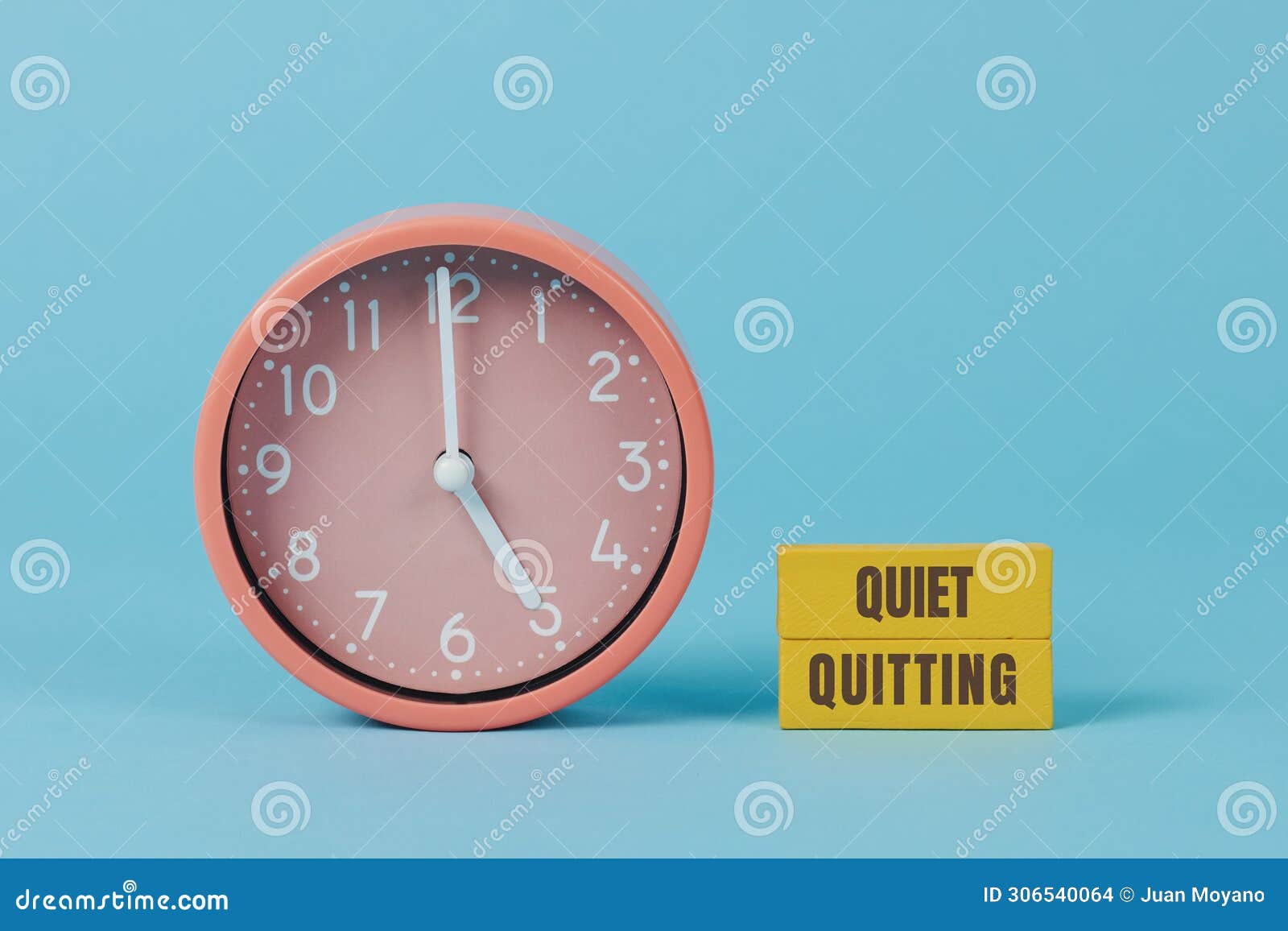 Clock Striking Five and Text Quiet Quitting Stock Photo - Image of ...