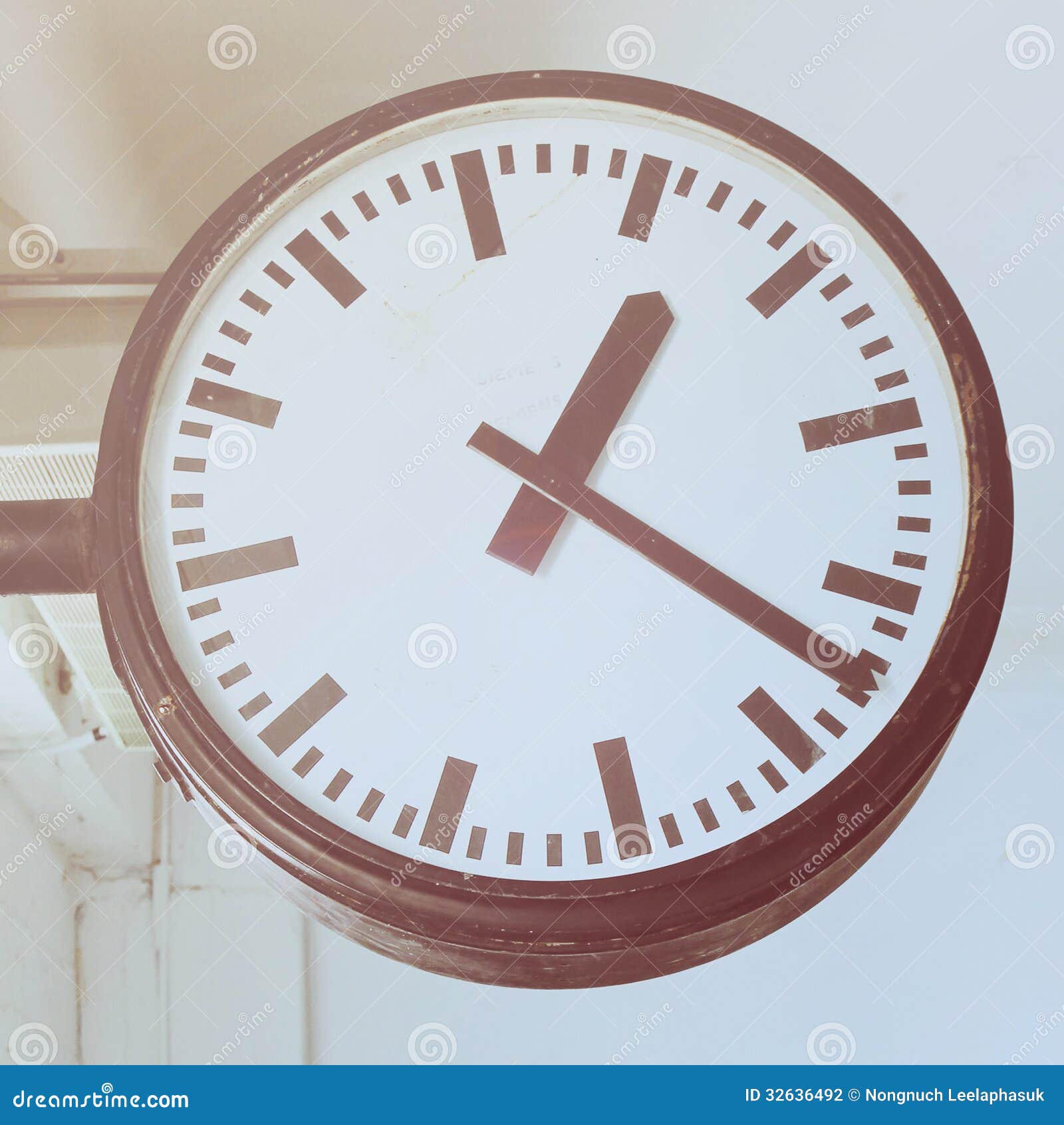 Clock At Subway Station. Large Clock Face Public Transport On A Train ...