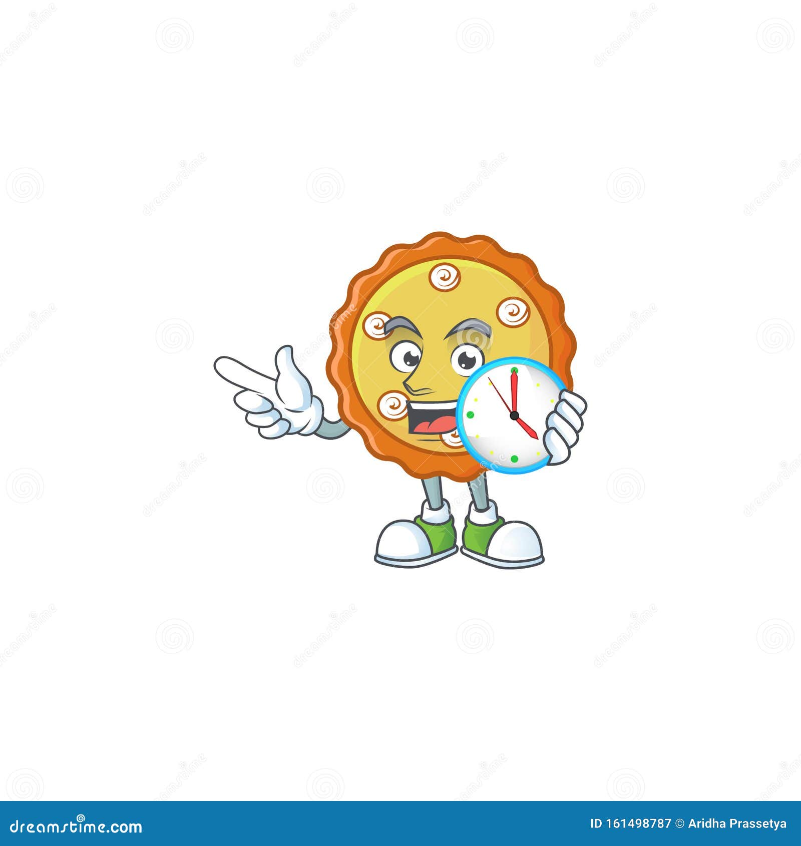 With Clock Sweet Apple Pie with Fruit Fresh. Stock Vector ...