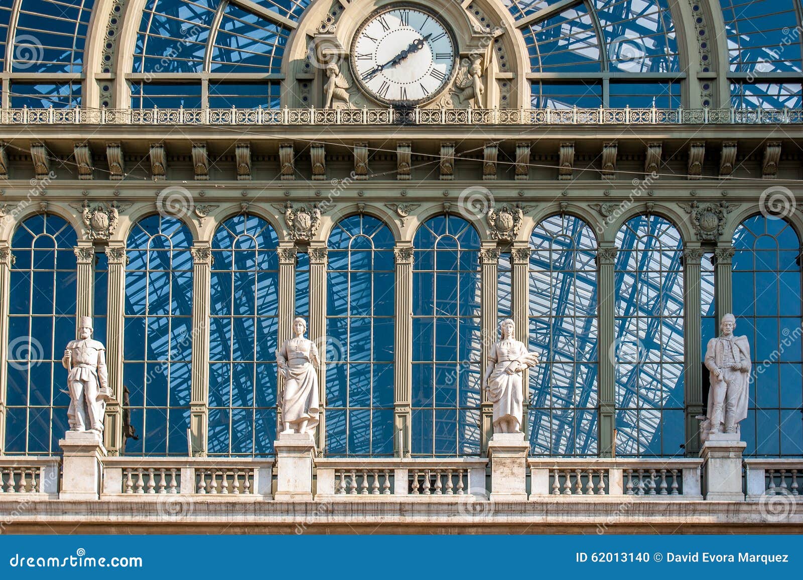 Clock of the Terminal Train Station of Budapest - Keleti Stock Photo ...
