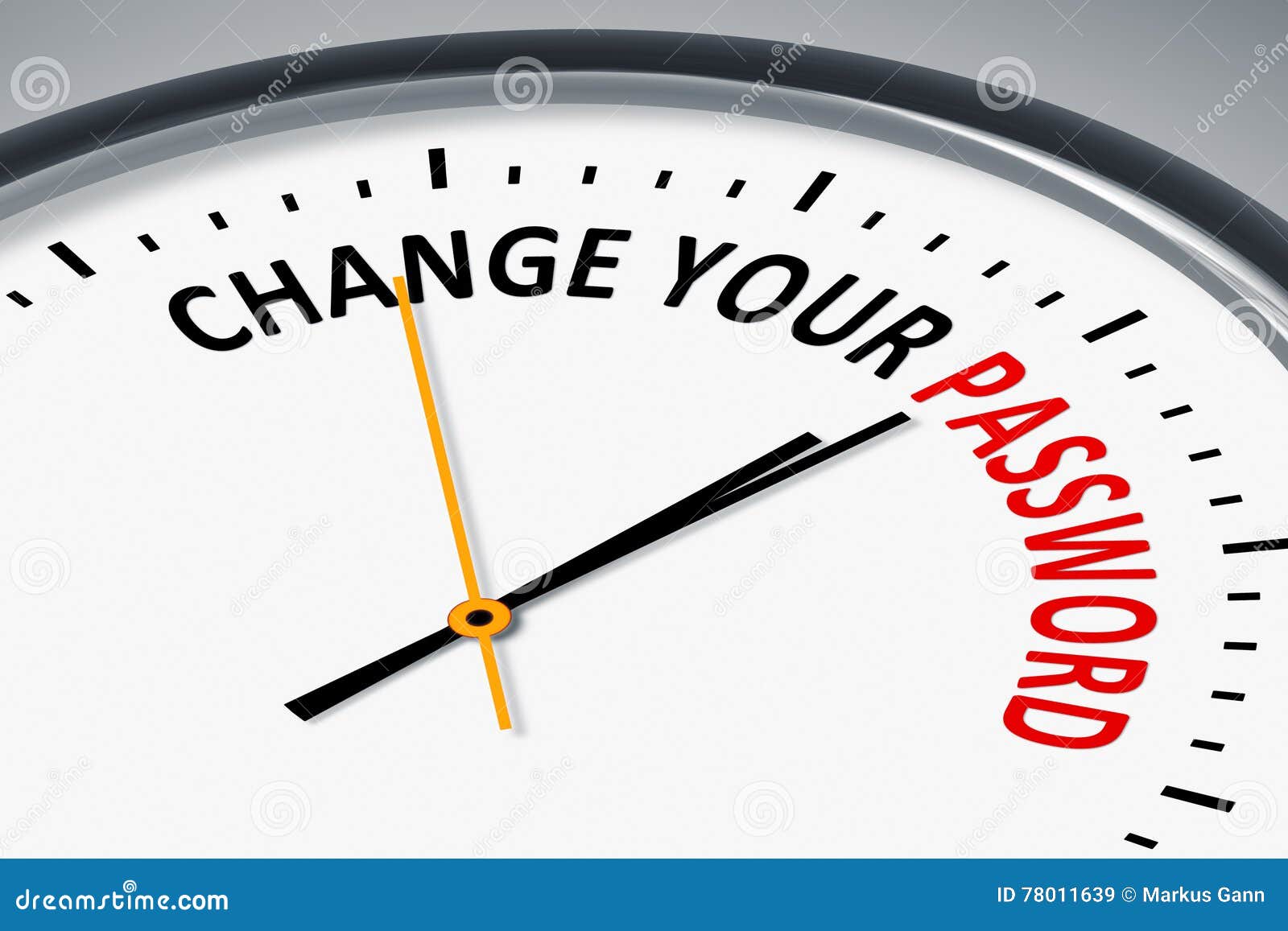 Clock with Text Change Your Password Stock Illustration - Illustration ...