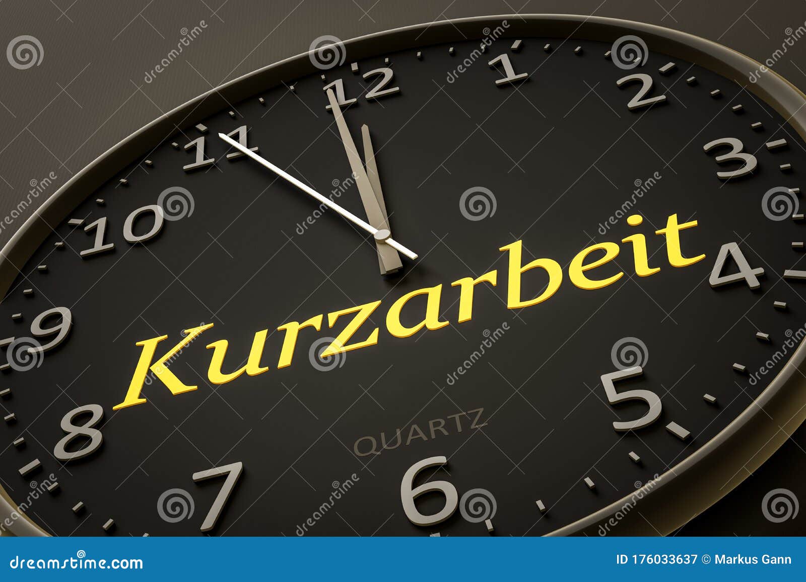 Clock with Text Short-time Work in German Language Stock Illustration ...