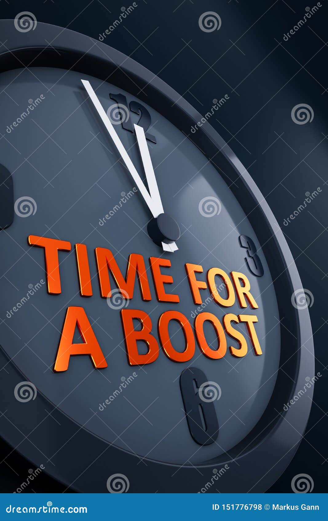 Clock with Text Time for a Boost Stock Illustration - Illustration of ...