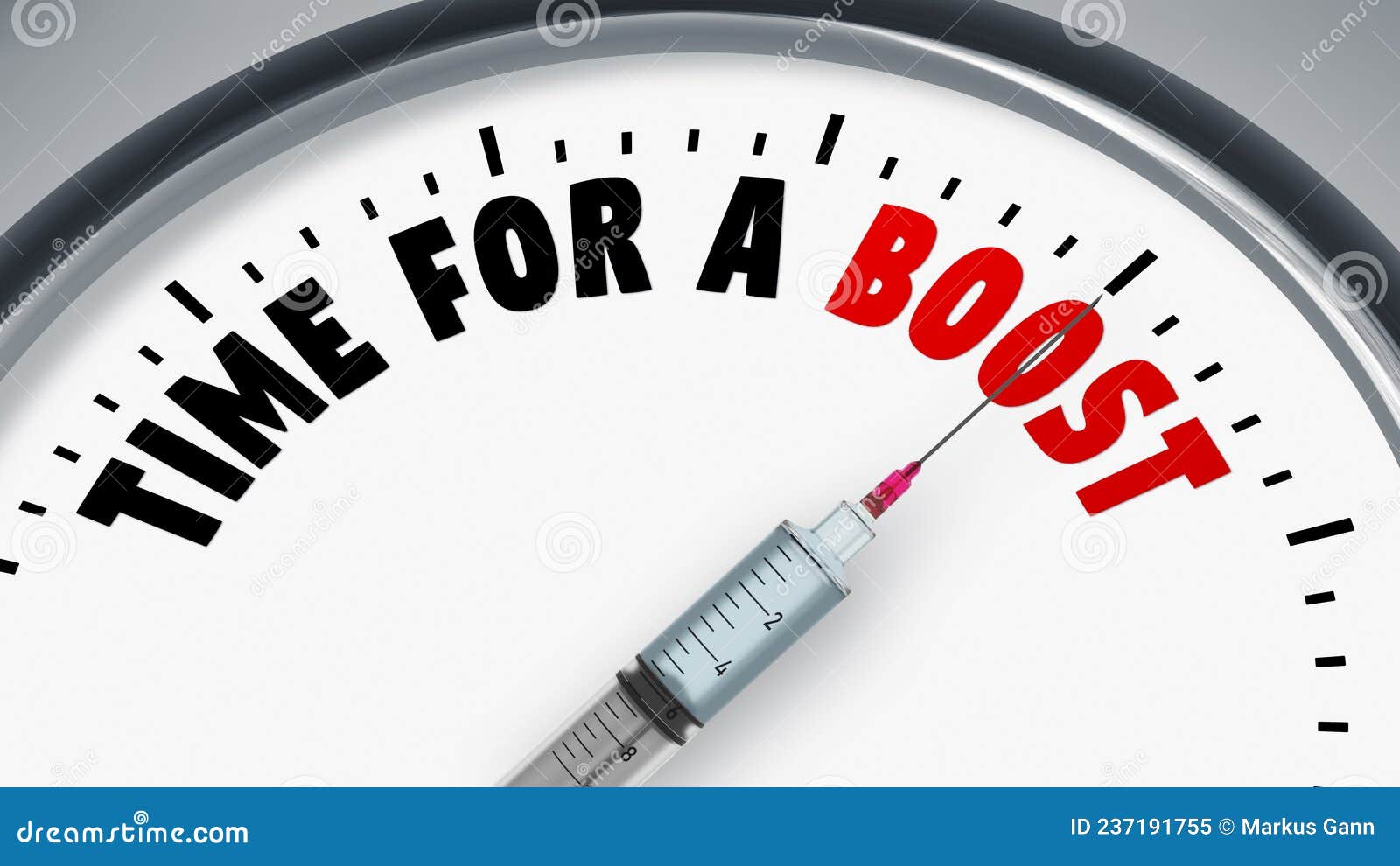 Clock with Text Time for a Boost Stock Illustration - Illustration of ...