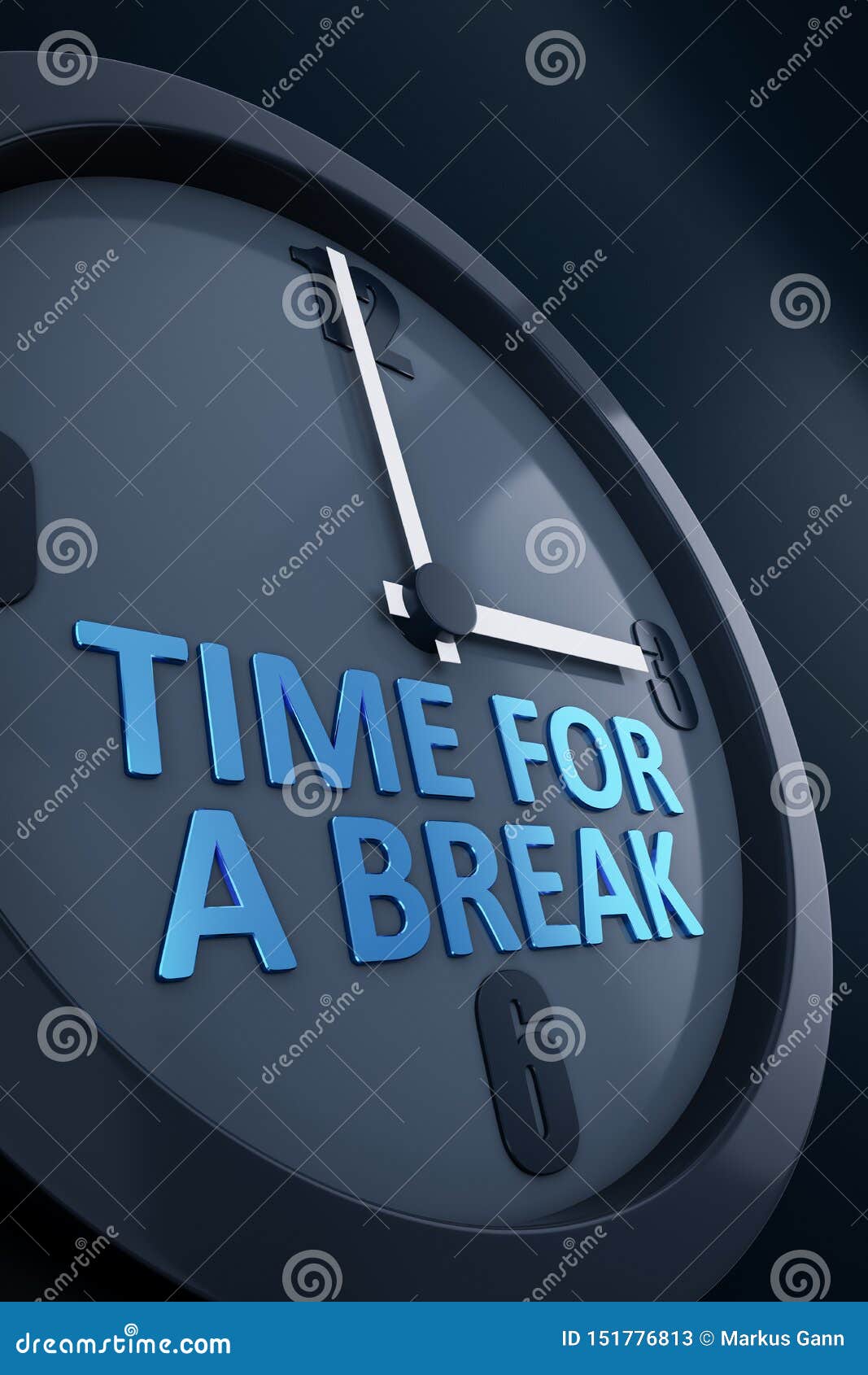 Clock with Text Time for a Break Stock Illustration - Illustration of ...