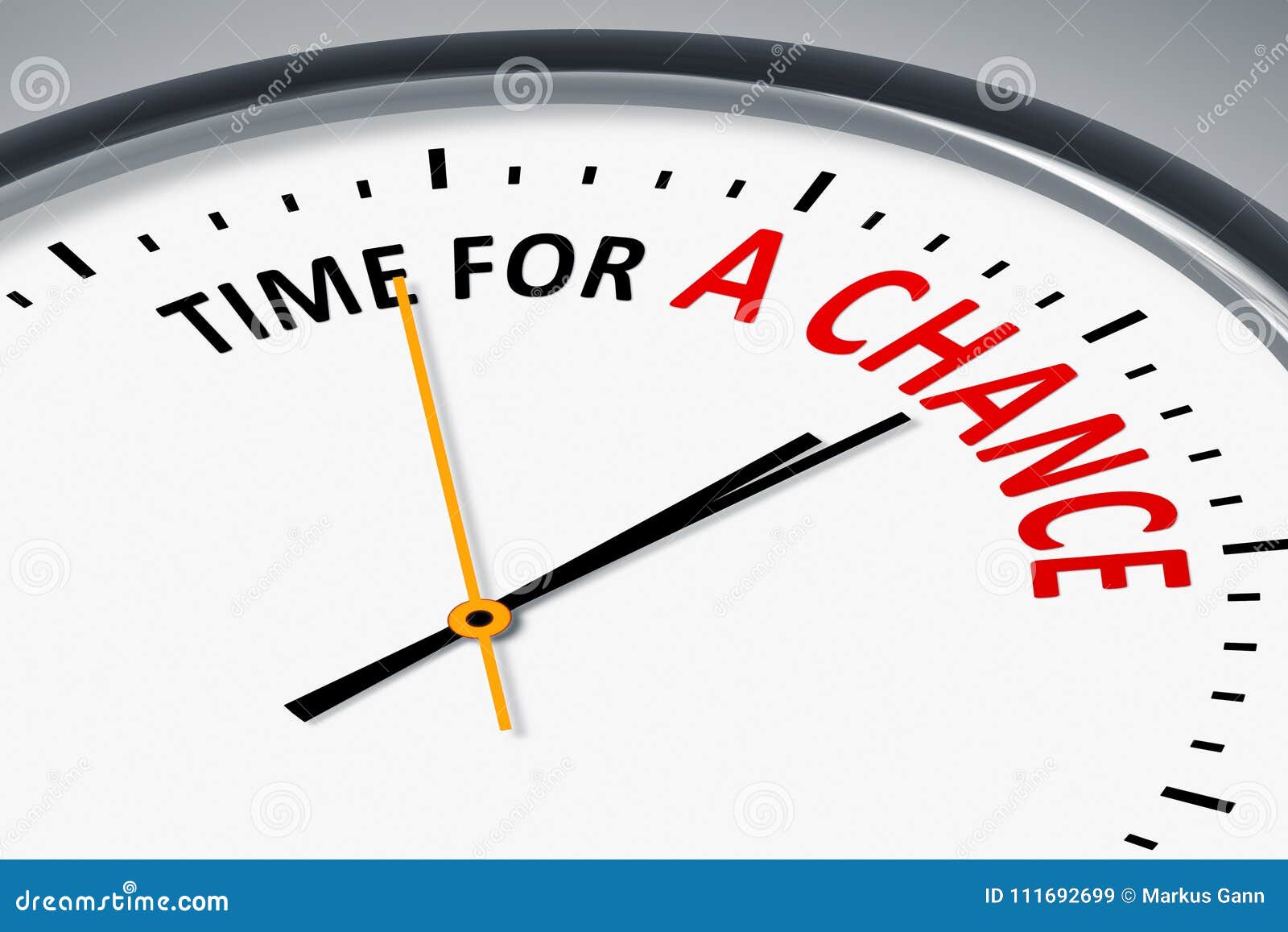 Clock with Text Time for a Chance Stock Illustration - Illustration of ...