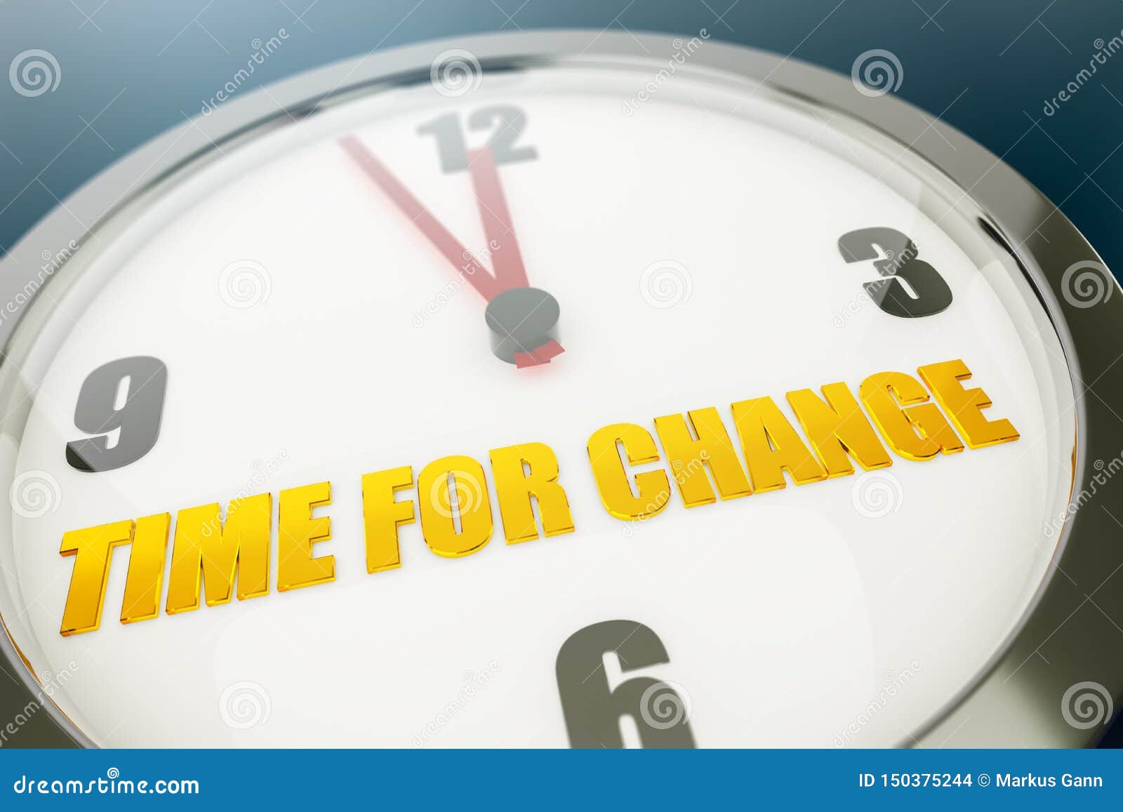 Clock with Text Time for Change Stock Illustration - Illustration of ...