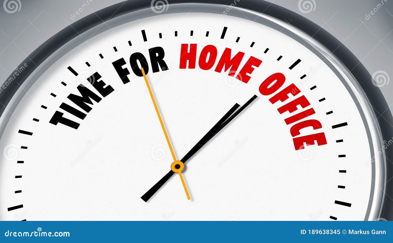 Clock with Text Time for Home Office Stock Illustration - Illustration ...
