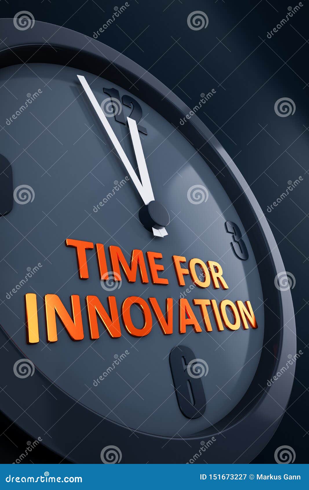 Clock with Text Time for Innovation Stock Illustration - Illustration ...