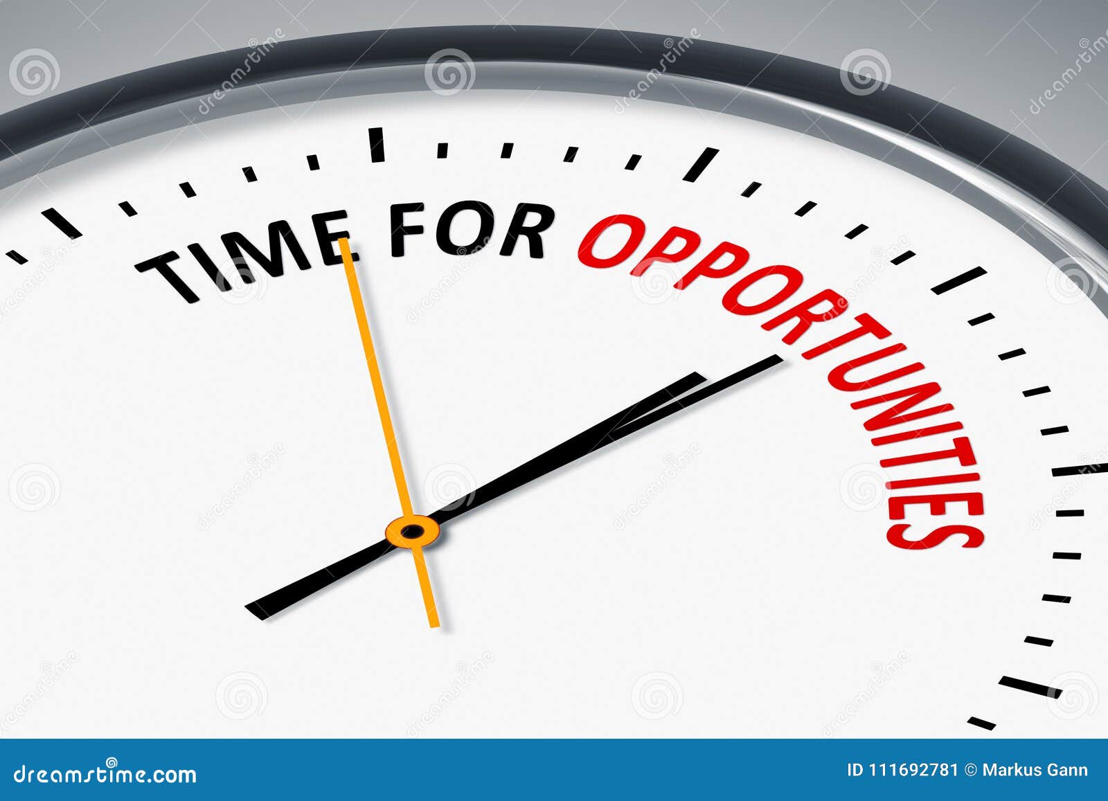 Clock with Text Time for Opportunities Stock Illustration ...