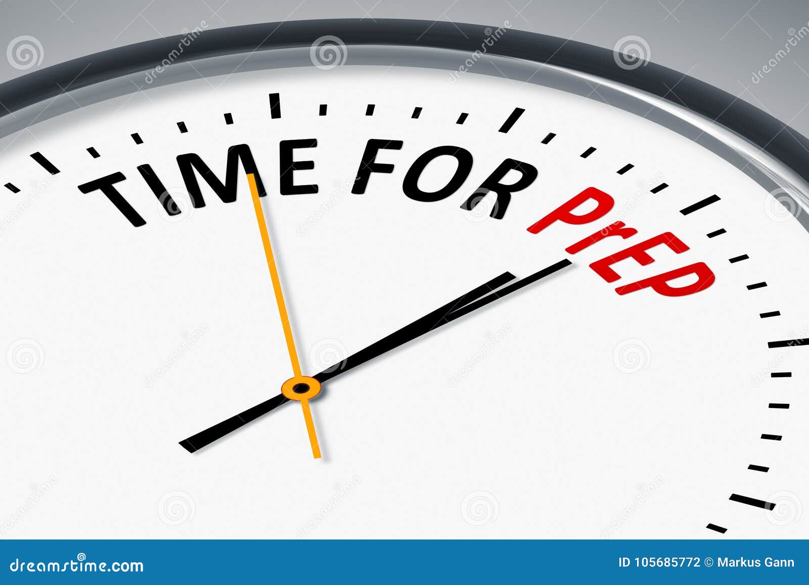 Clock with Text Time for PrEP Stock Illustration - Illustration of ...