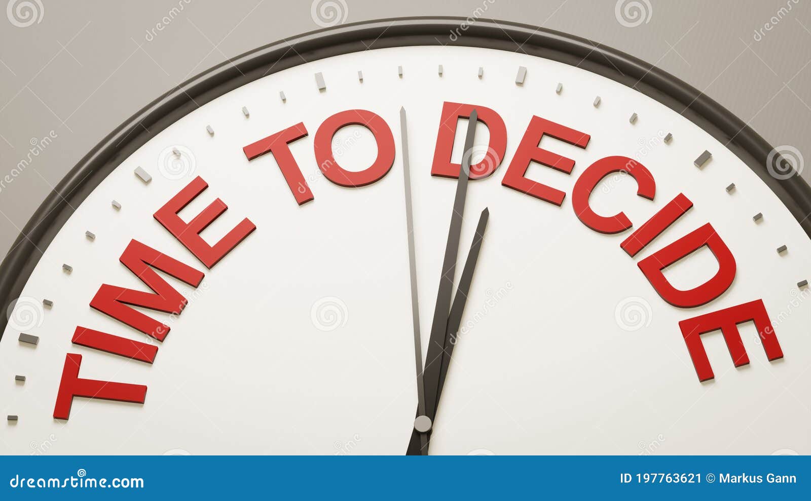 Clock text time to decide stock illustration. Illustration of ...