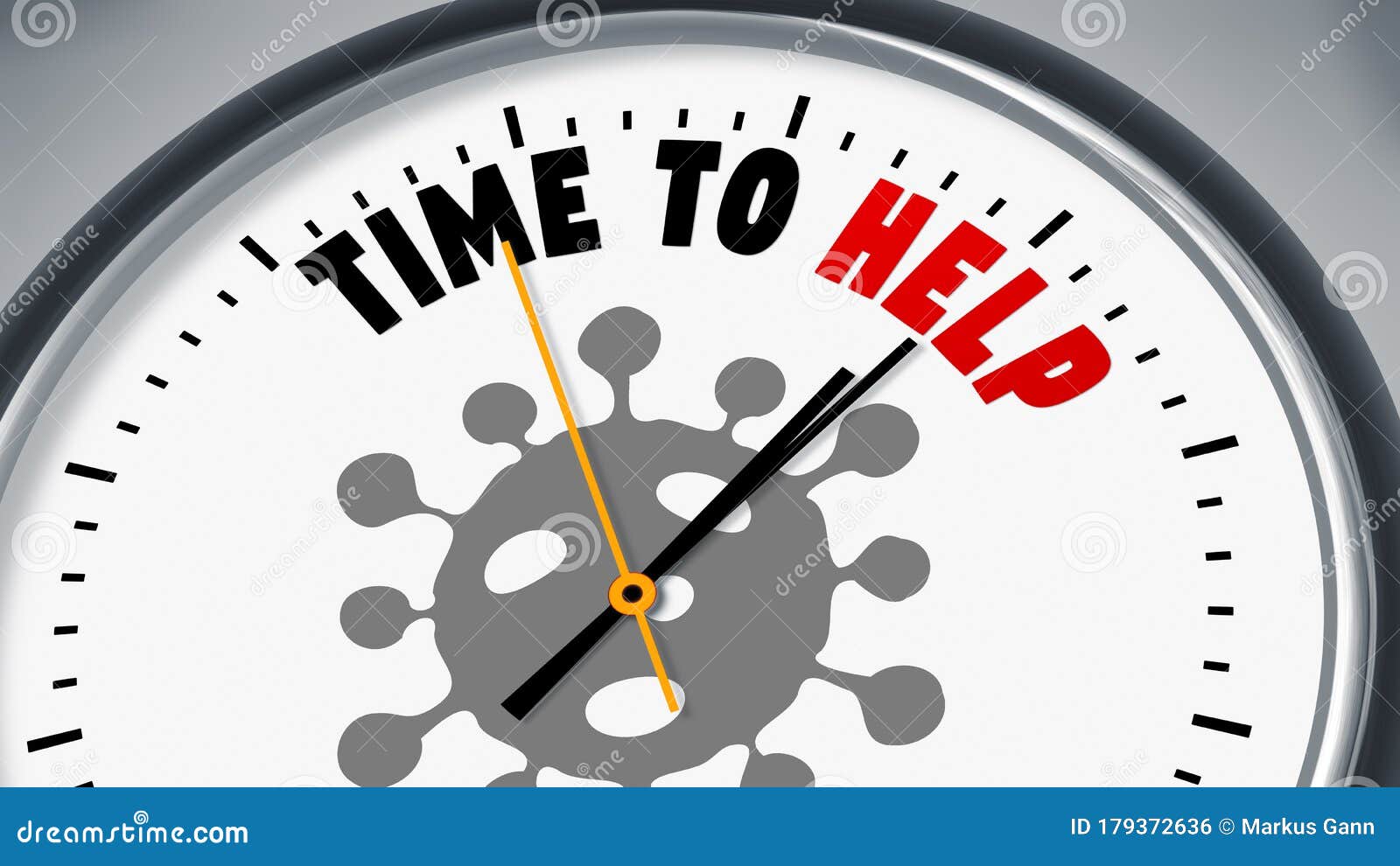 Clock with Text Time To Help Stock Illustration - Illustration of watch ...