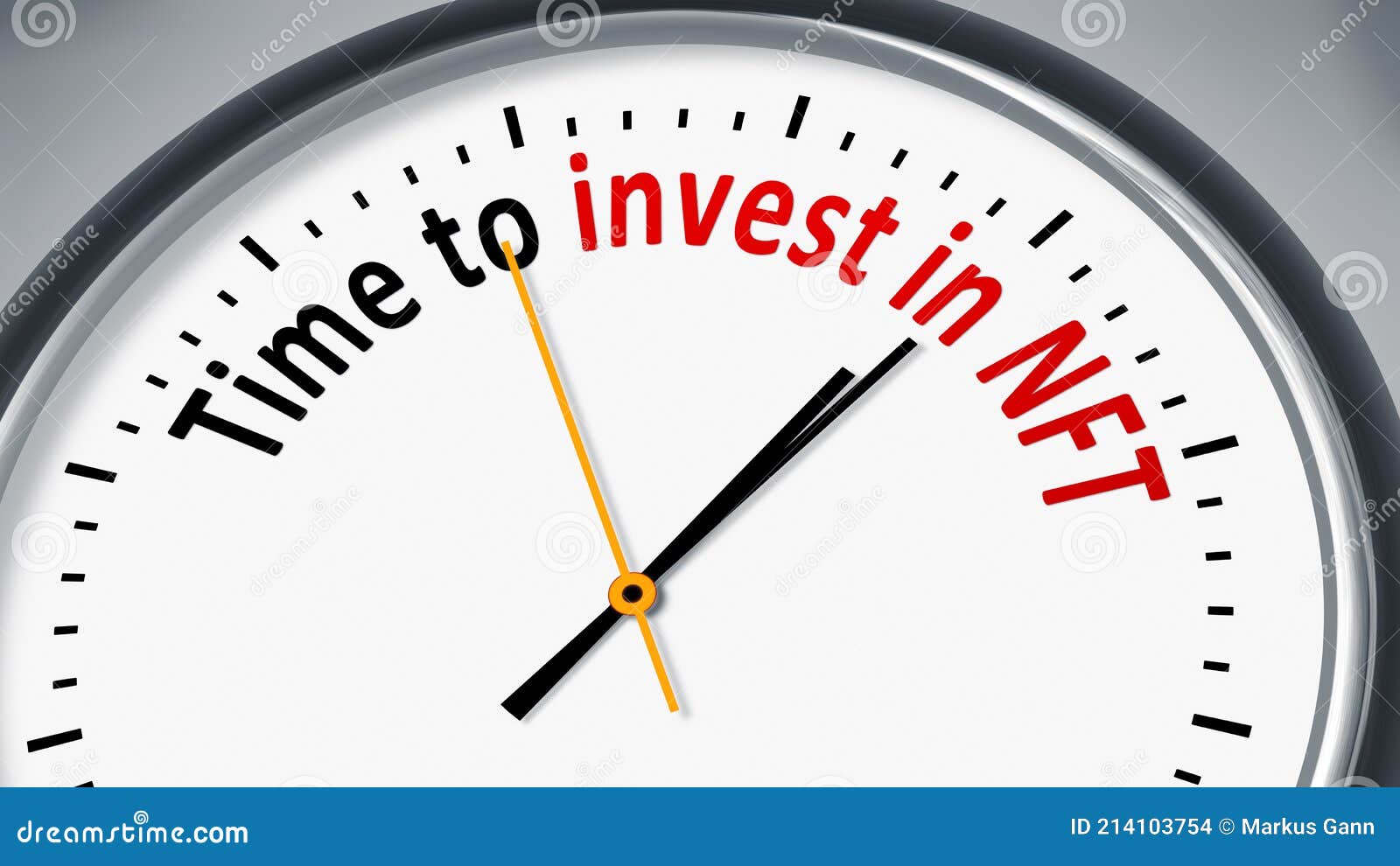Clock with Text Time To Invest in NFT Stock Illustration - Illustration ...
