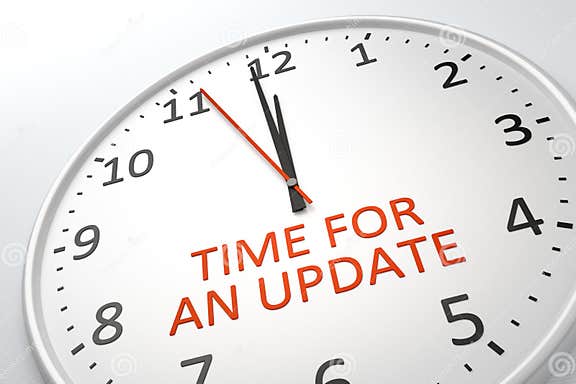 Clock with Text Time for an Update Stock Illustration - Illustration of ...