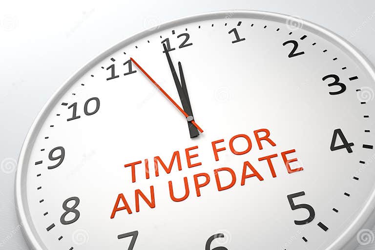 Clock with Text Time for an Update Stock Illustration - Illustration of ...