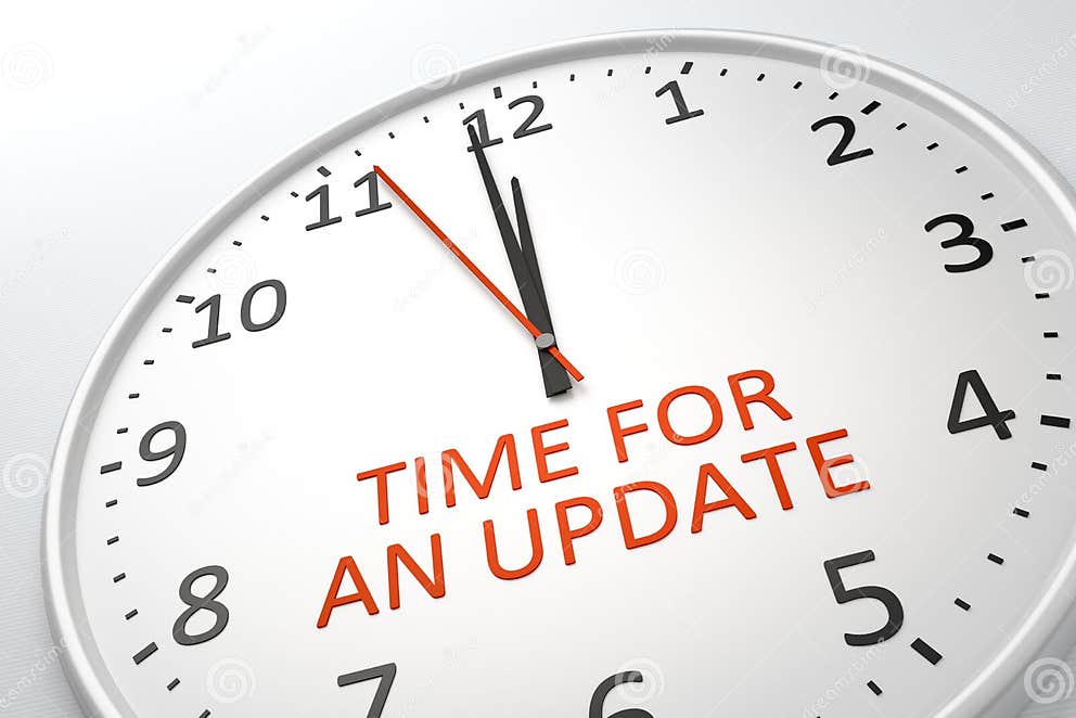 Clock with Text Time for an Update Stock Illustration - Illustration of ...