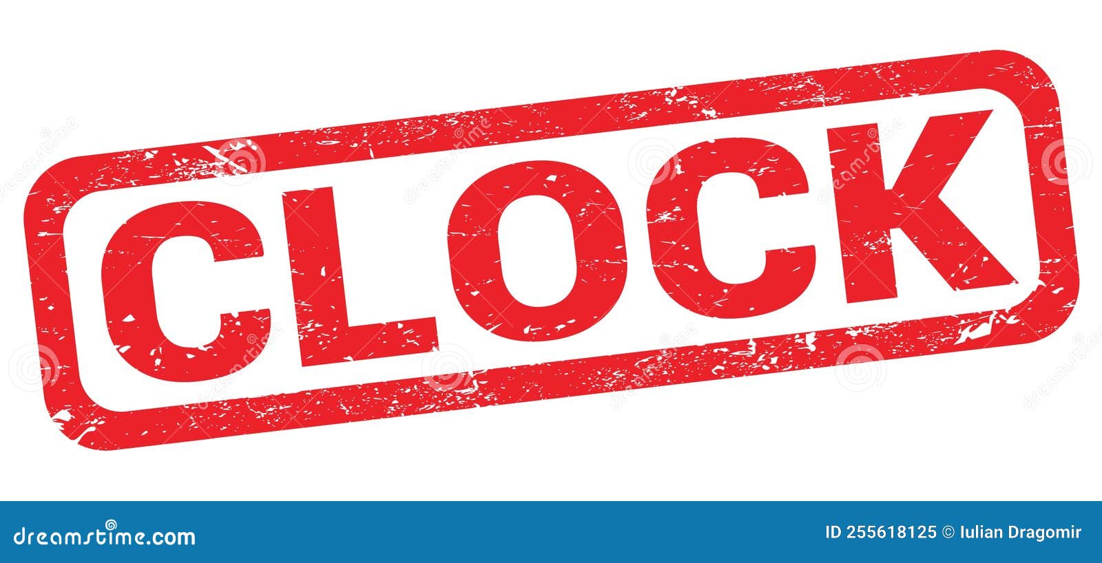 CLOCK Text Written on Red Rectangle Stamp Stock Illustration ...